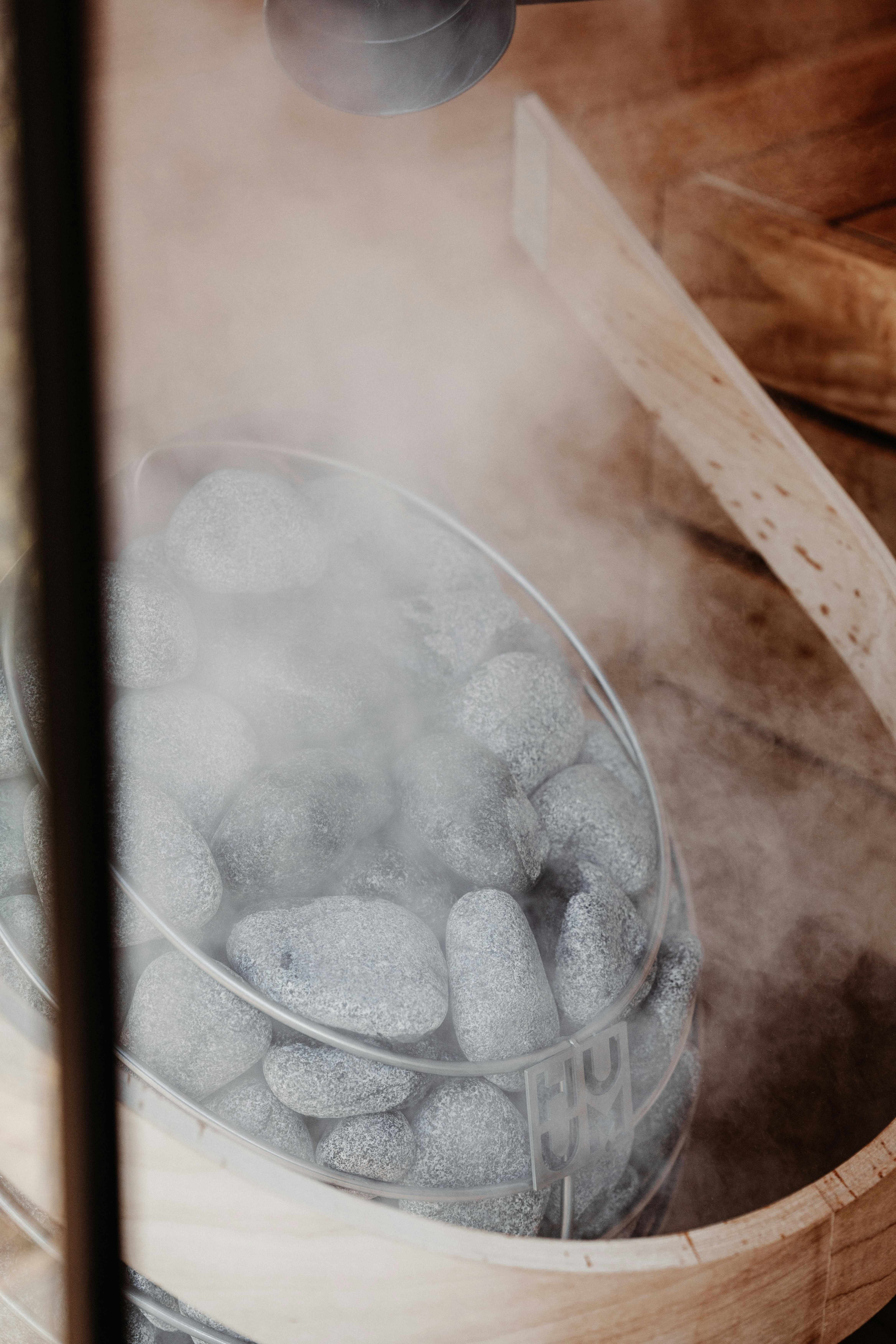 Pebble Steam: Quiet Moment Inside a Bamboo Steamer