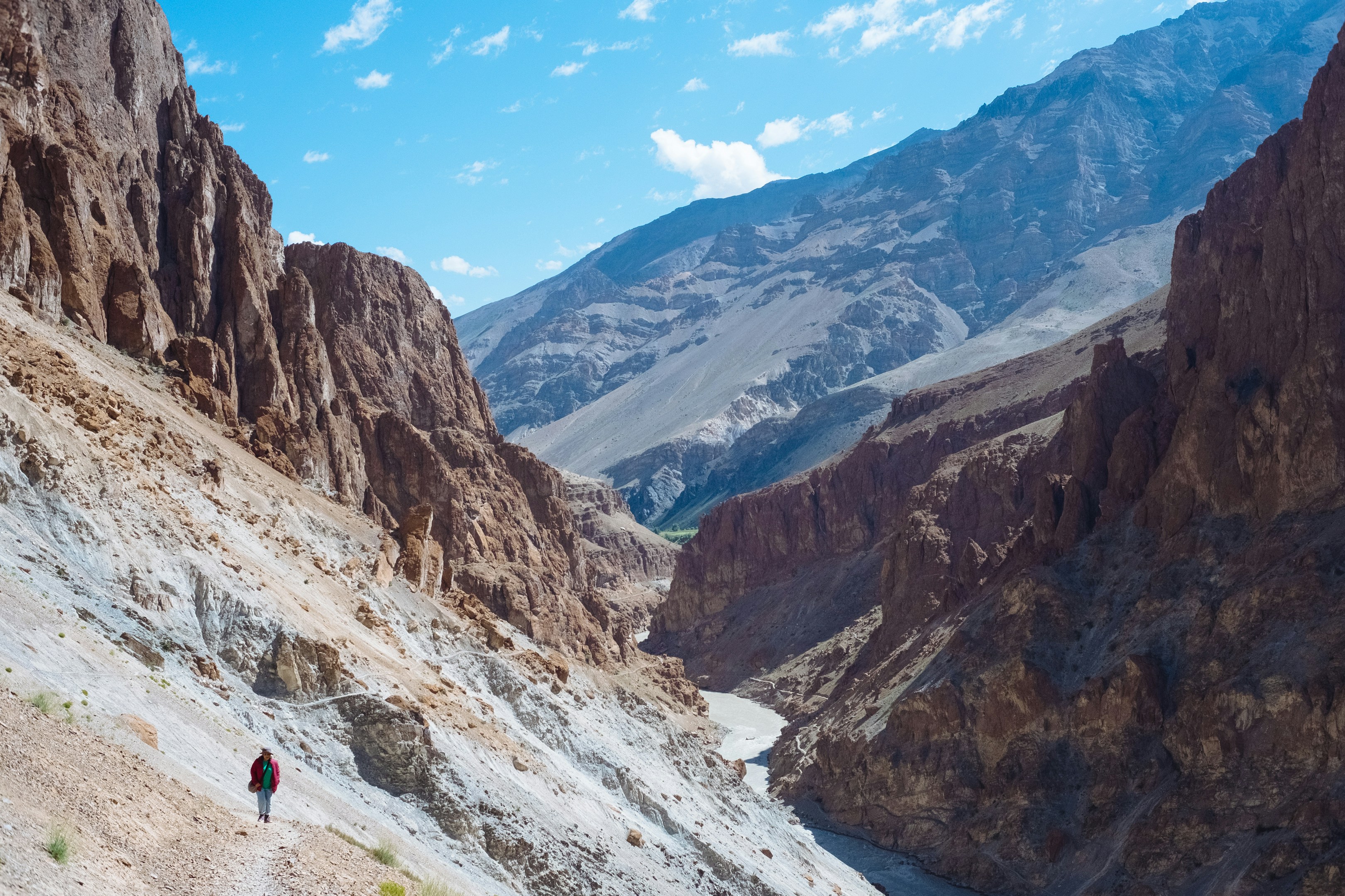 Trek route to Phuktal monastery in Zanskar region of Ladakh