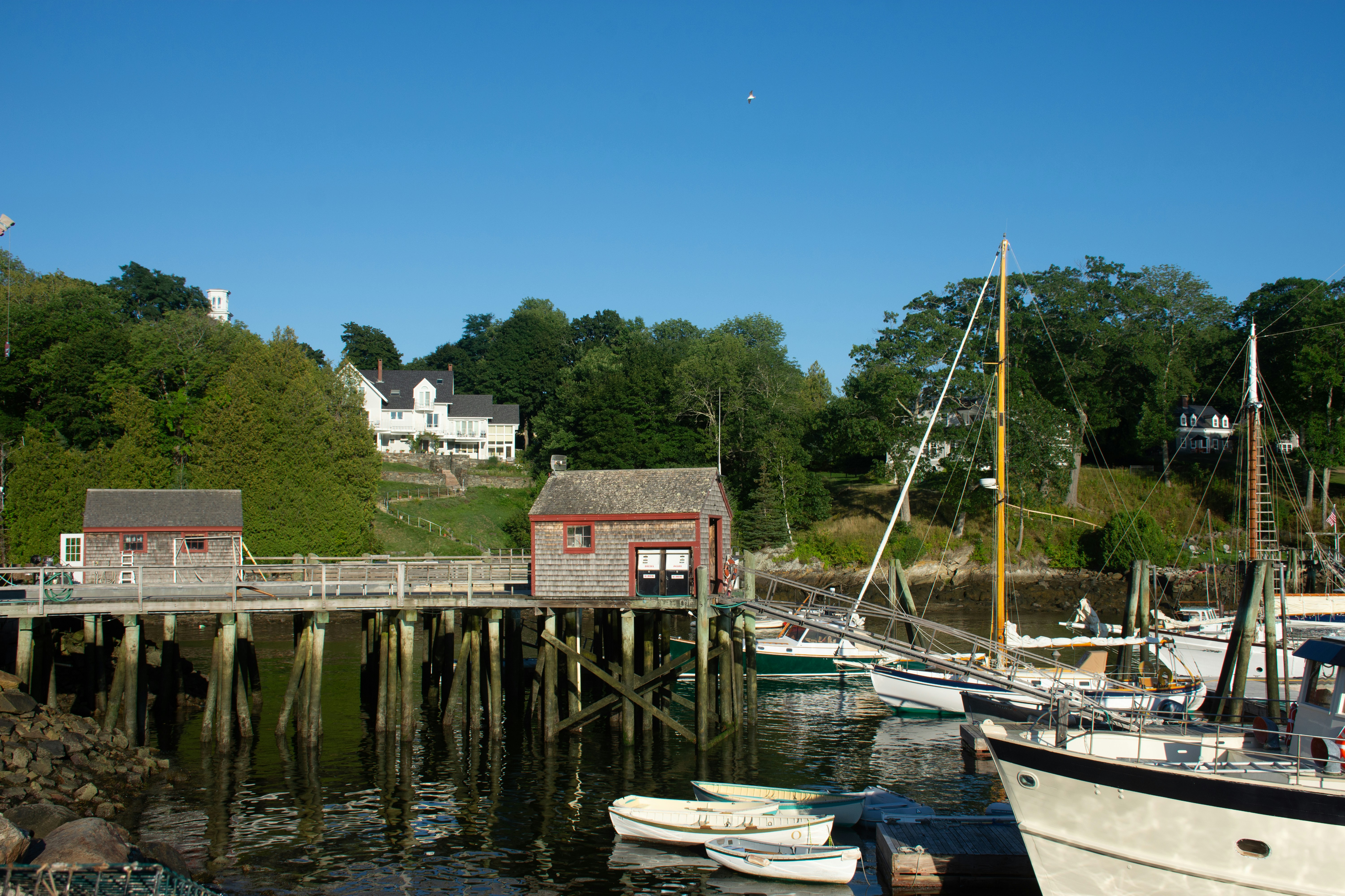 Harbor Sails at Dusk: Quiet Village Pier