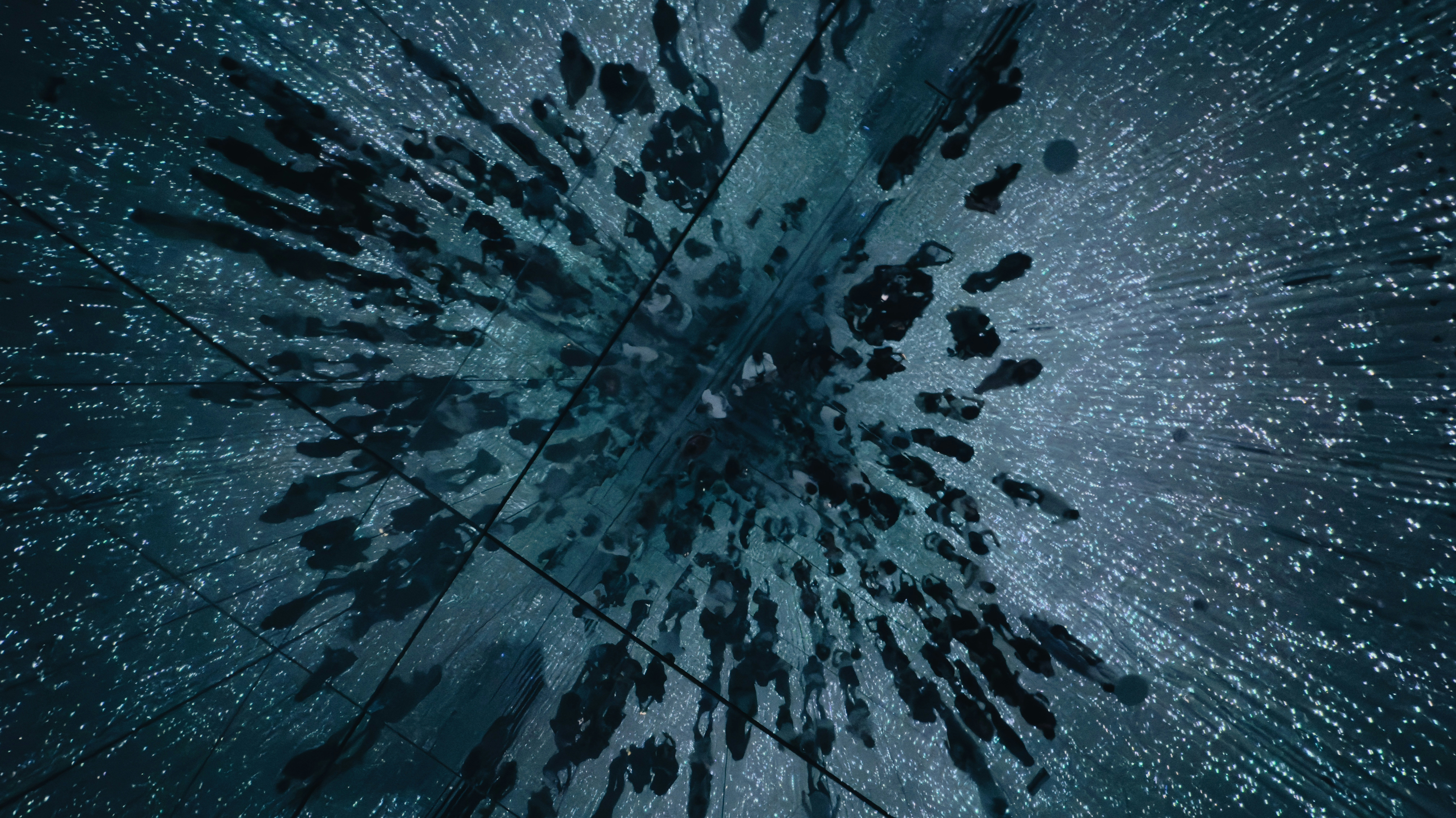 A dark, icy explosion from a shattered surface.