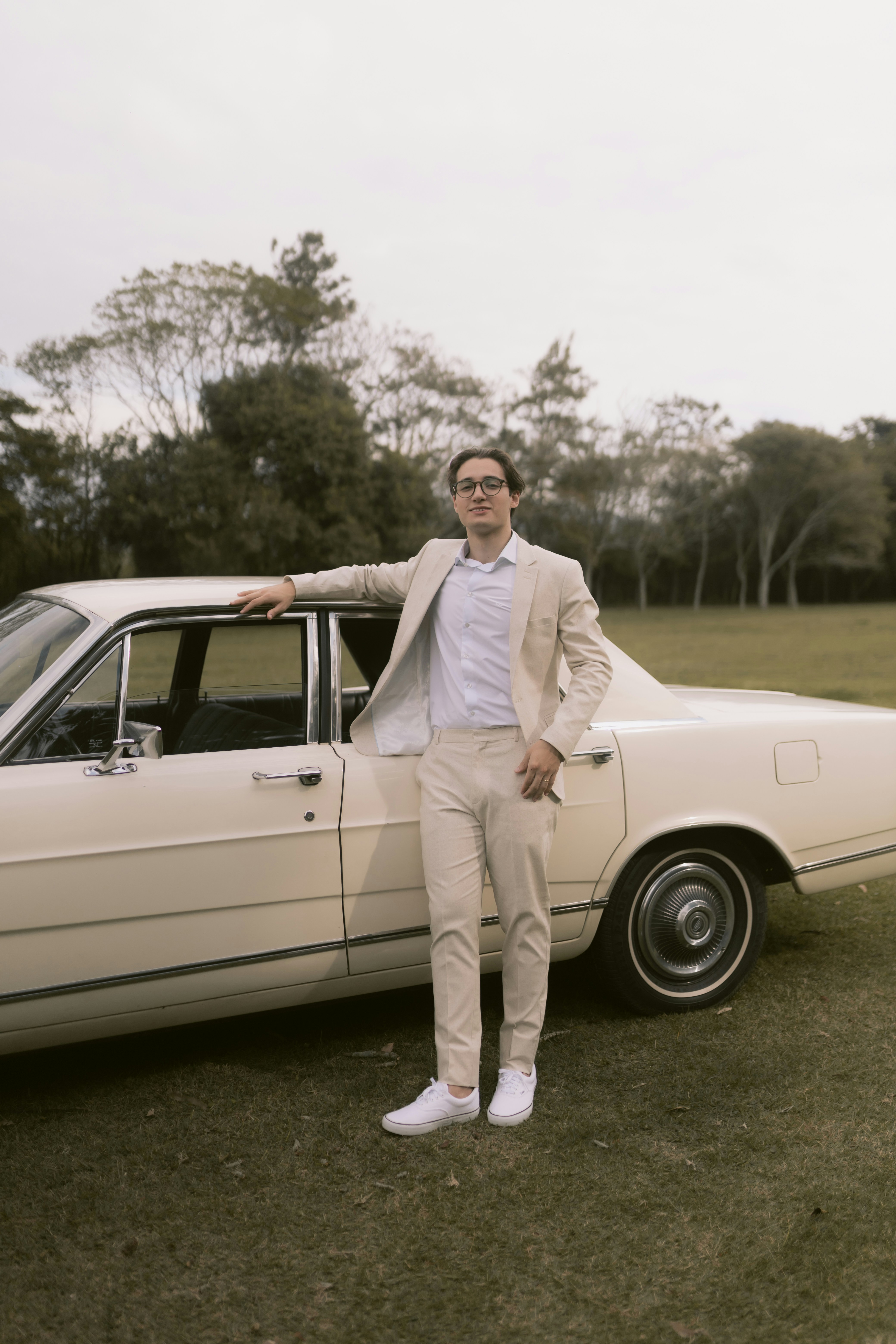 Linen and Chrome: A Quiet Moment with a Cream Classic