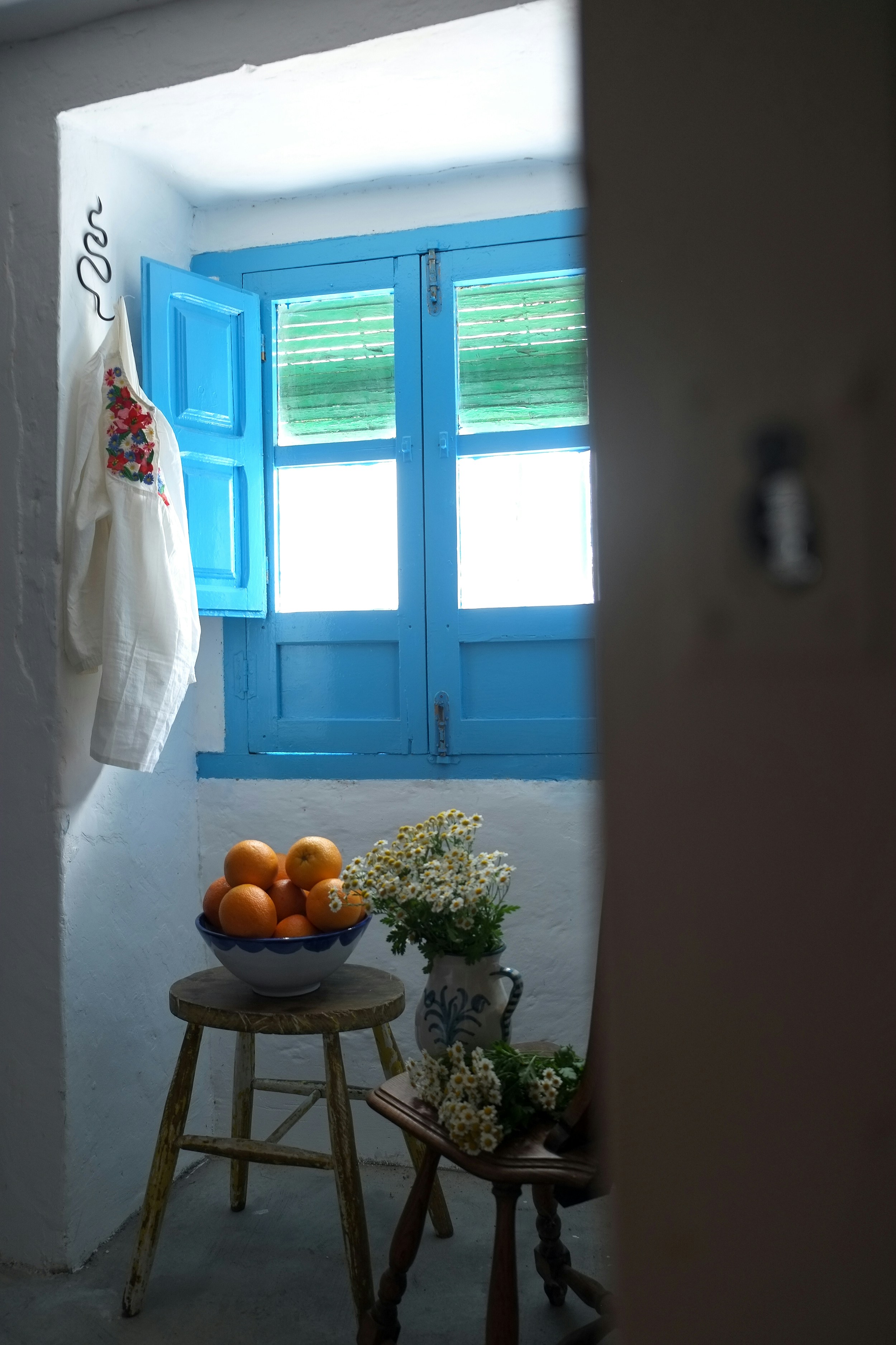 Citrus in Blue Frame: A Quiet Still-Life by Morning Light