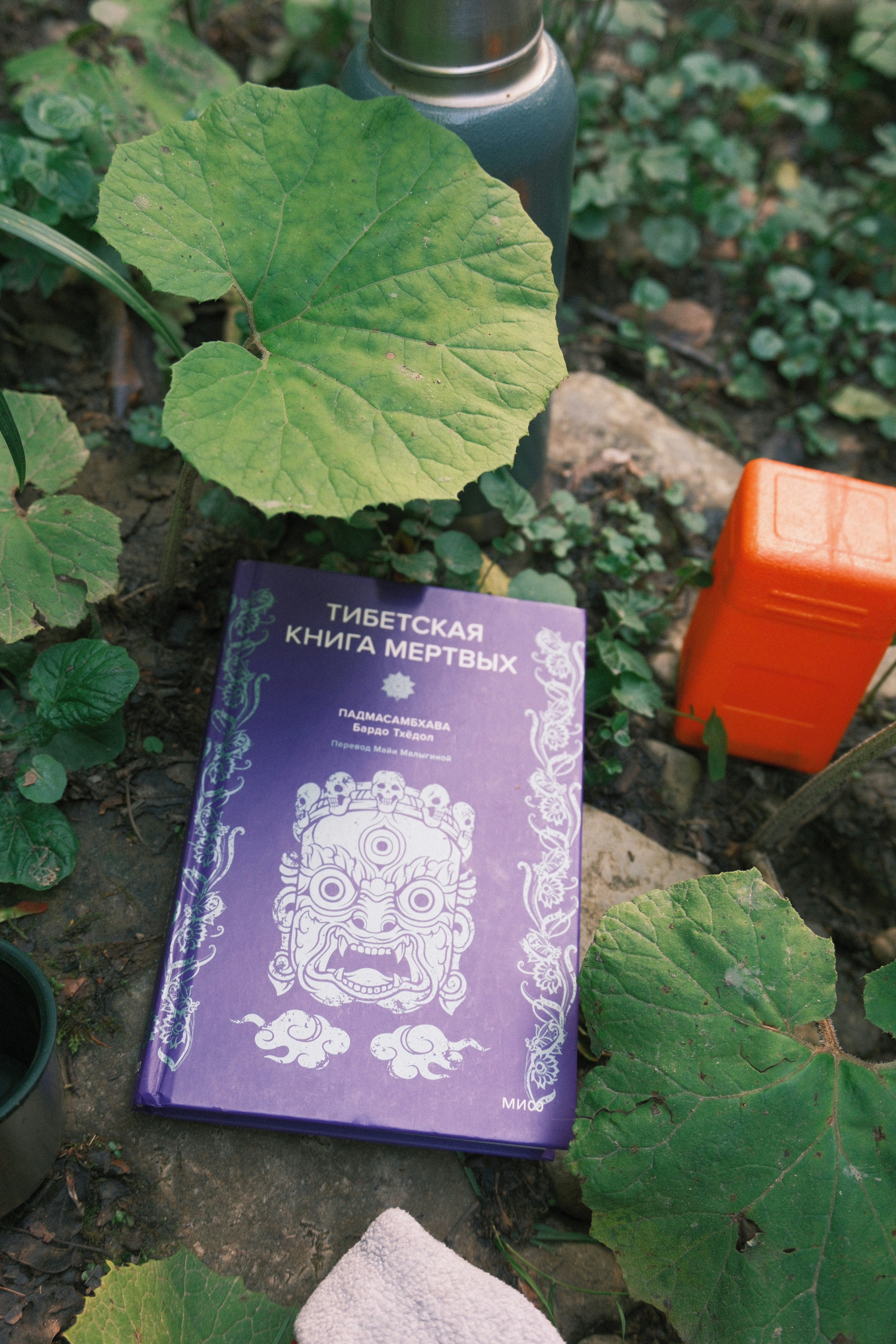 Purple Tibetan Book of the Dead Resting in a Garden Portrait