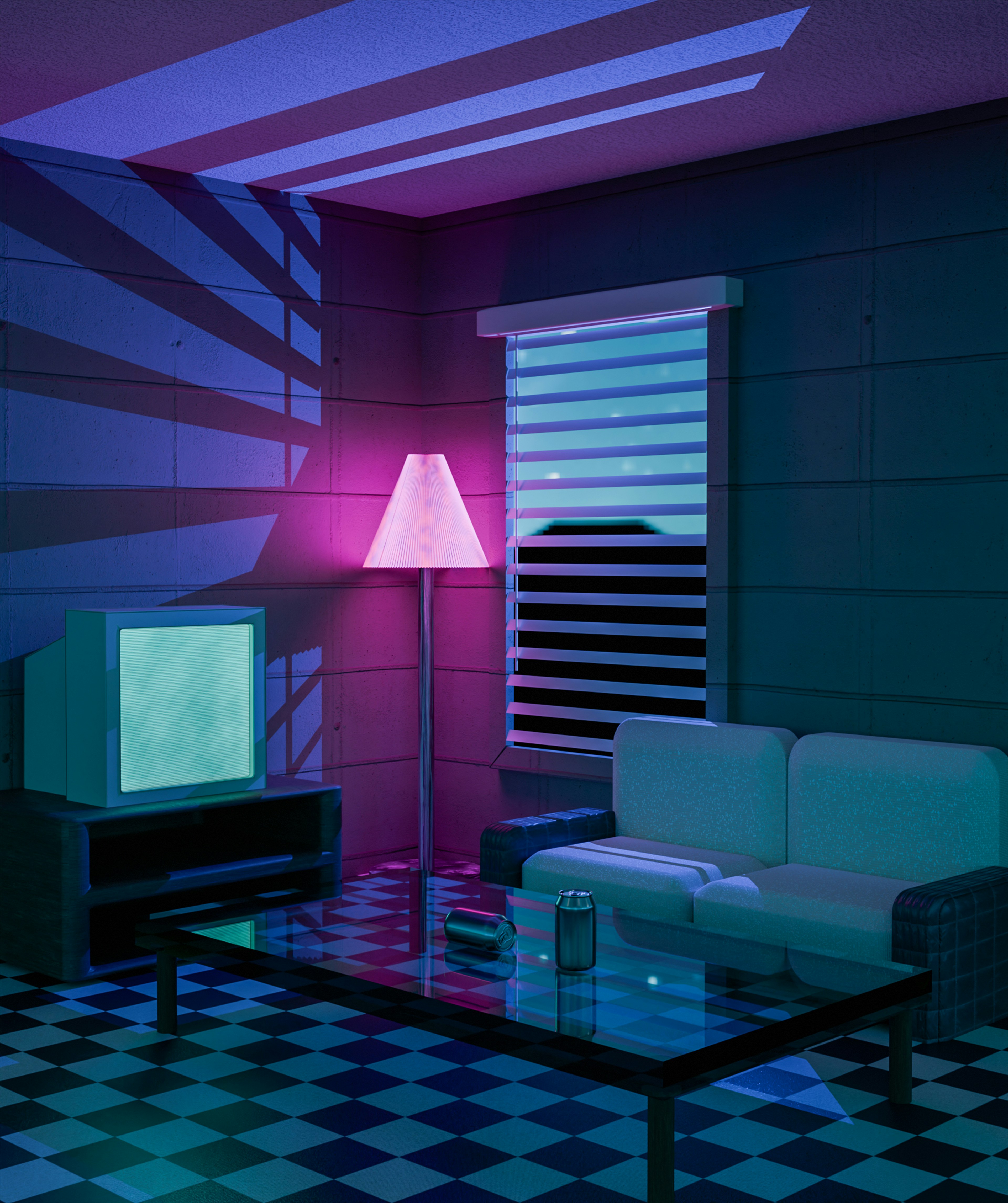Neon-lit room with a retro aesthetic. photo – Free Aesthetic Image on ...