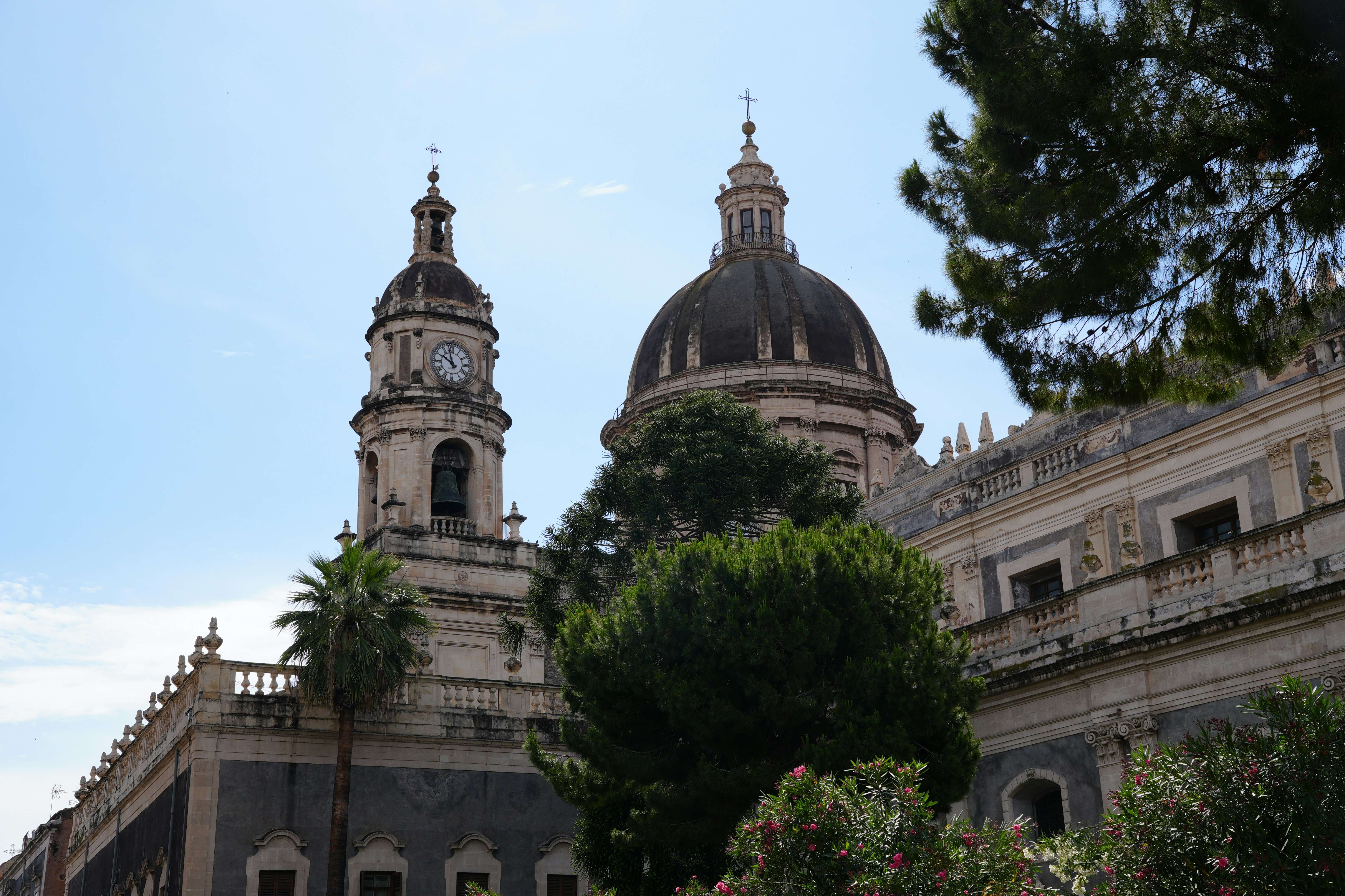 A cathedral with a clock tower and dome. photo – Free Catholic Image on ...