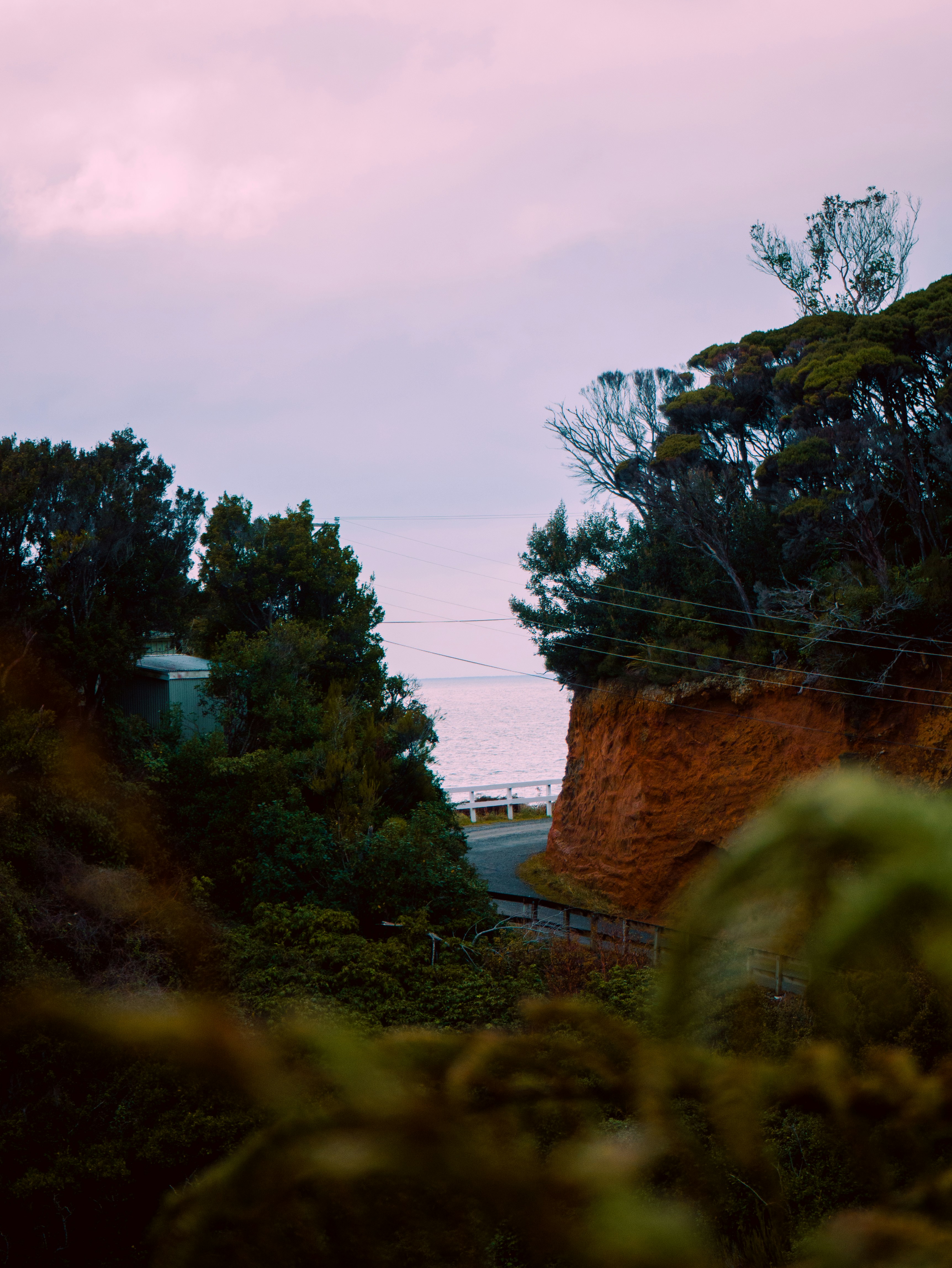 Coastal Cliff Road Toward the Sea