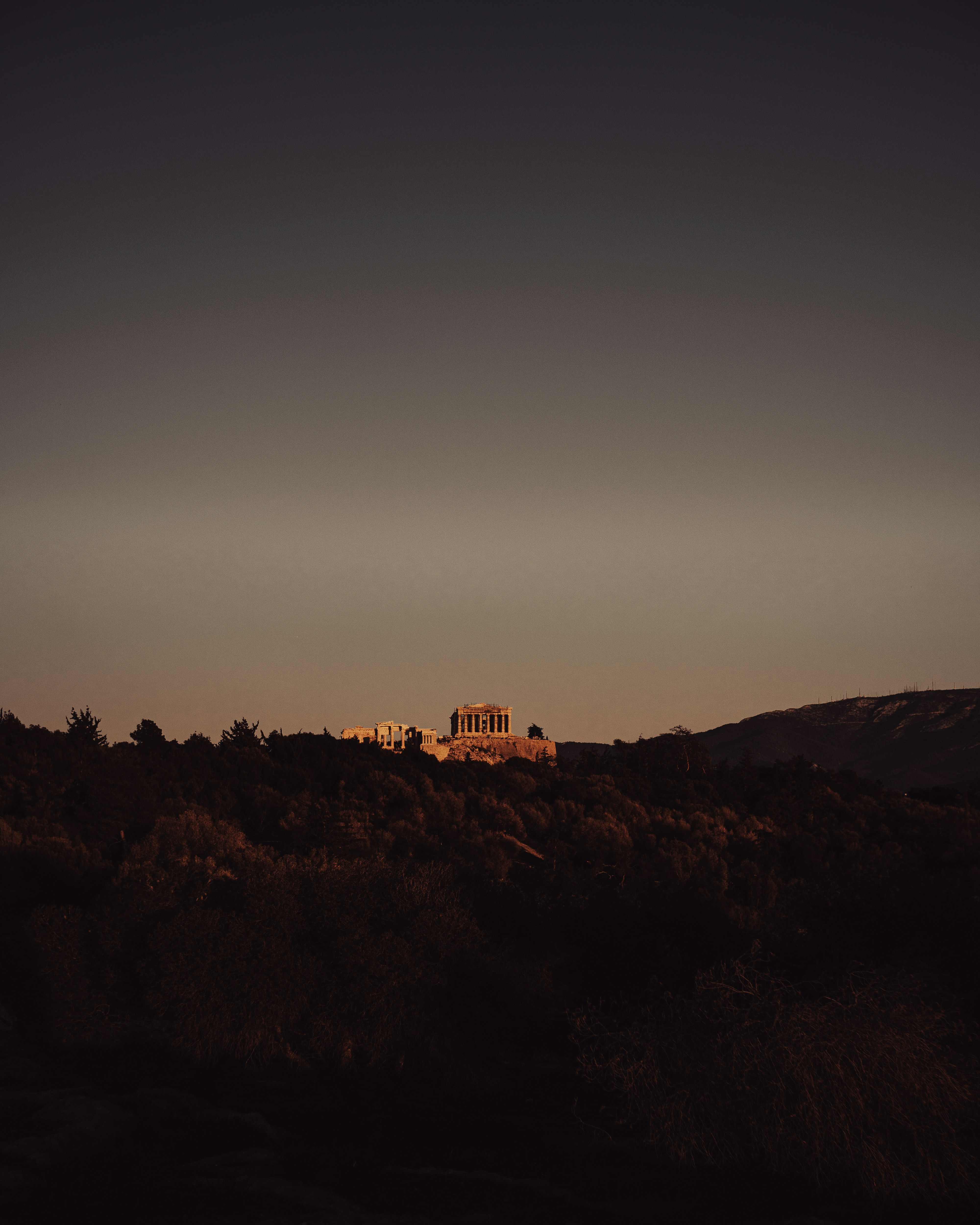 Twilight Relic: The Hilltop Temple at Dusk