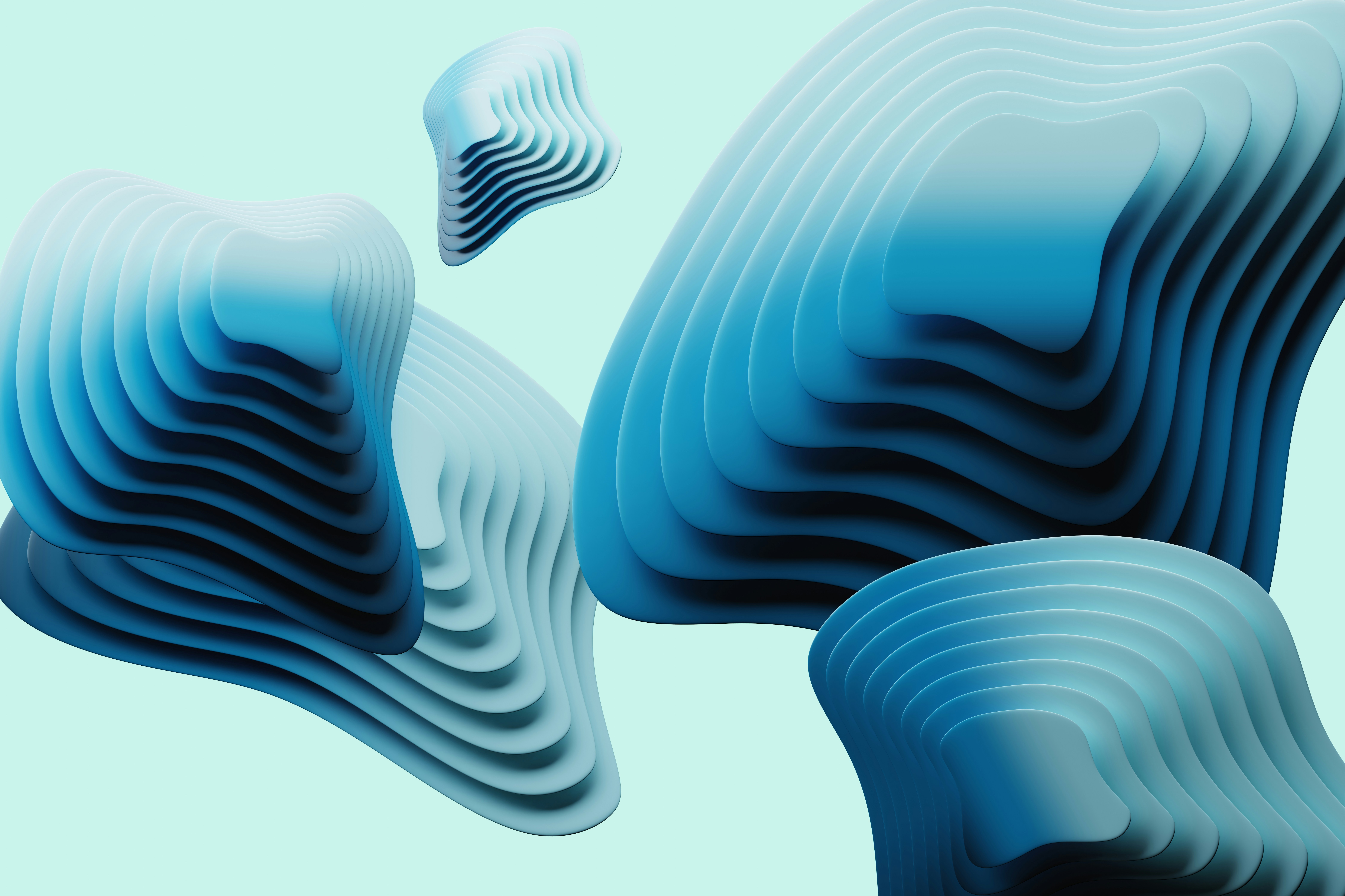 Abstract blue shapes appear to float in the air. photo – Free Wallpaper ...