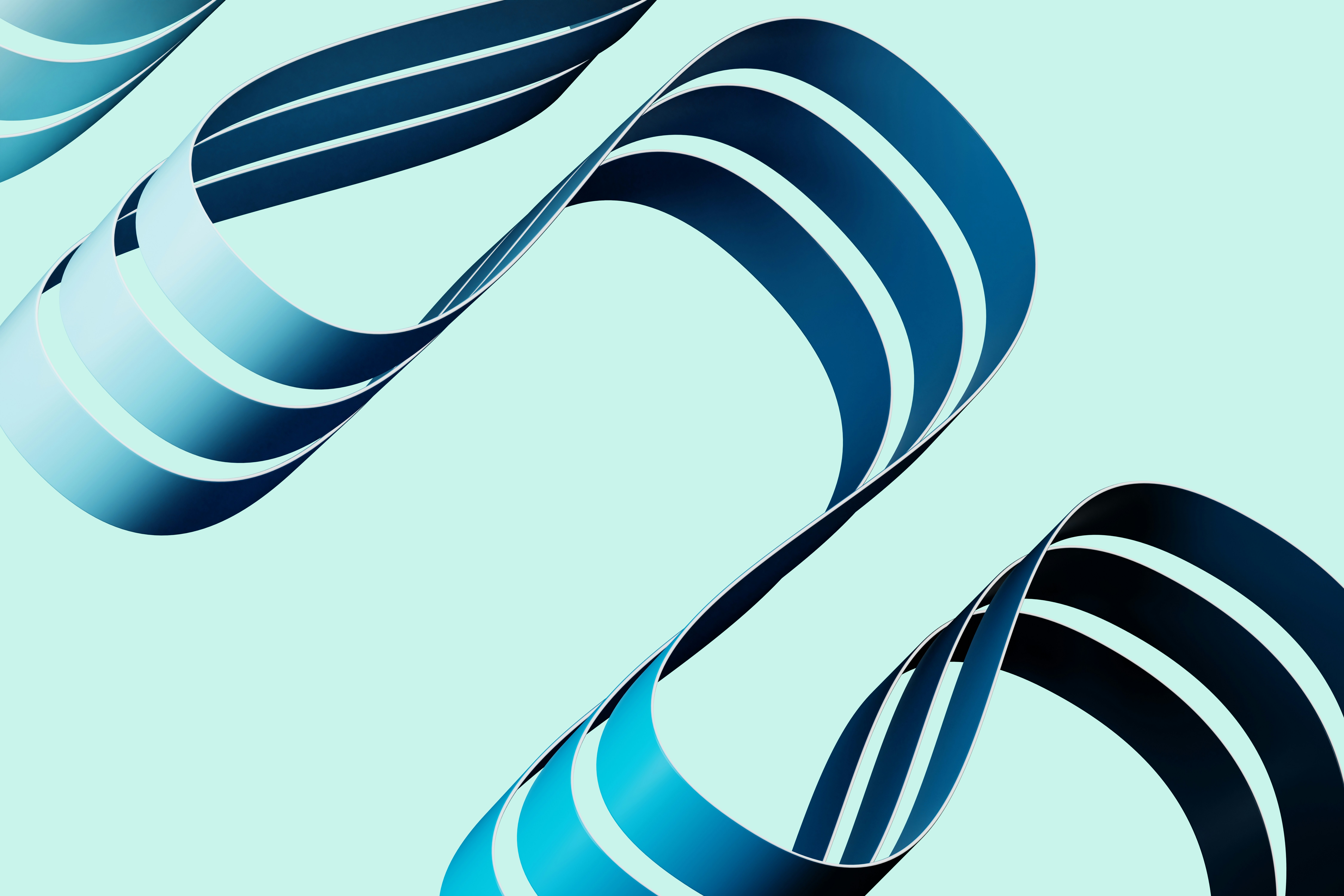 Blue striped ribbons elegantly swirl across the screen. photo – Free ...