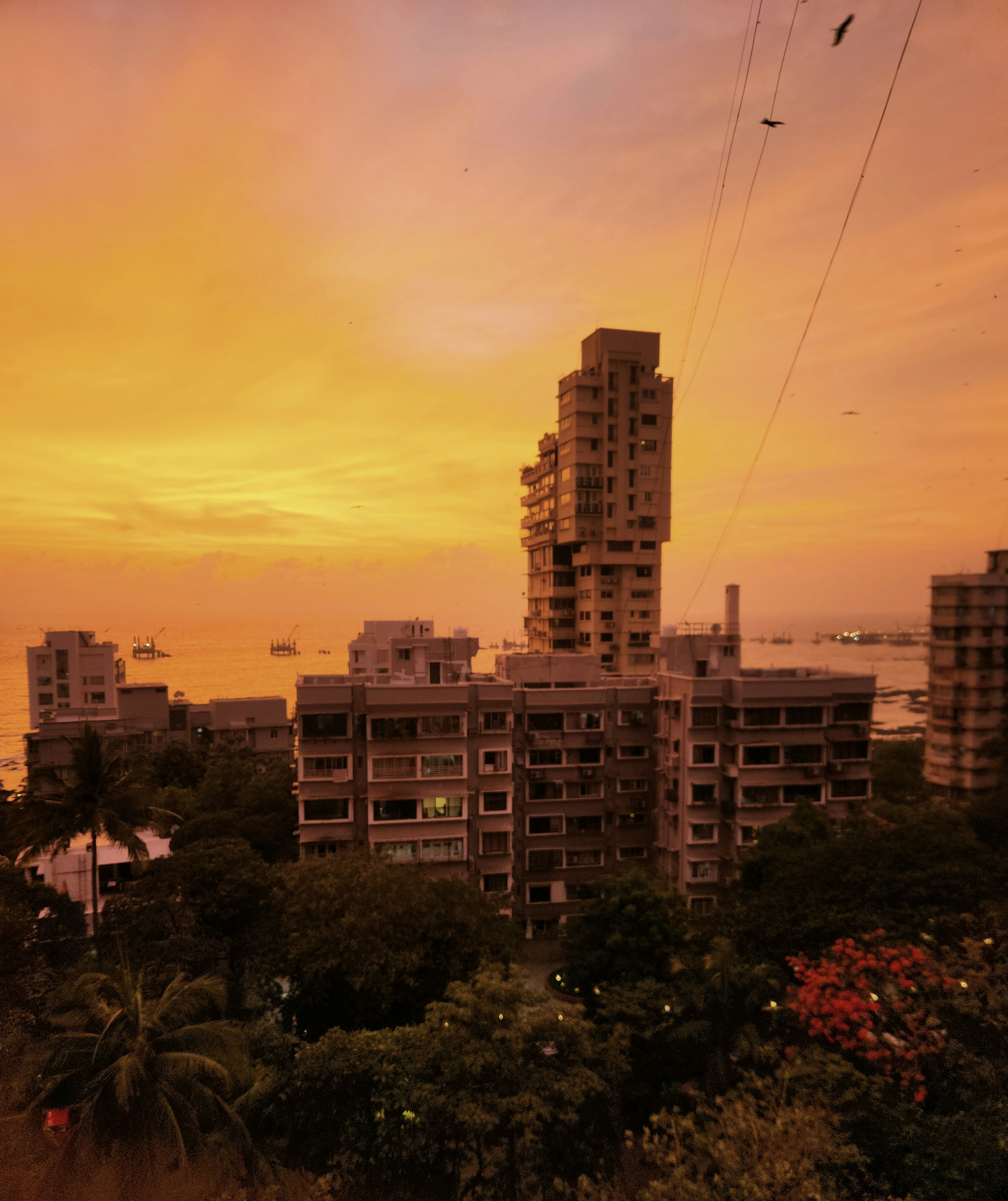 Sunset Skyline Over Slumbering Towers