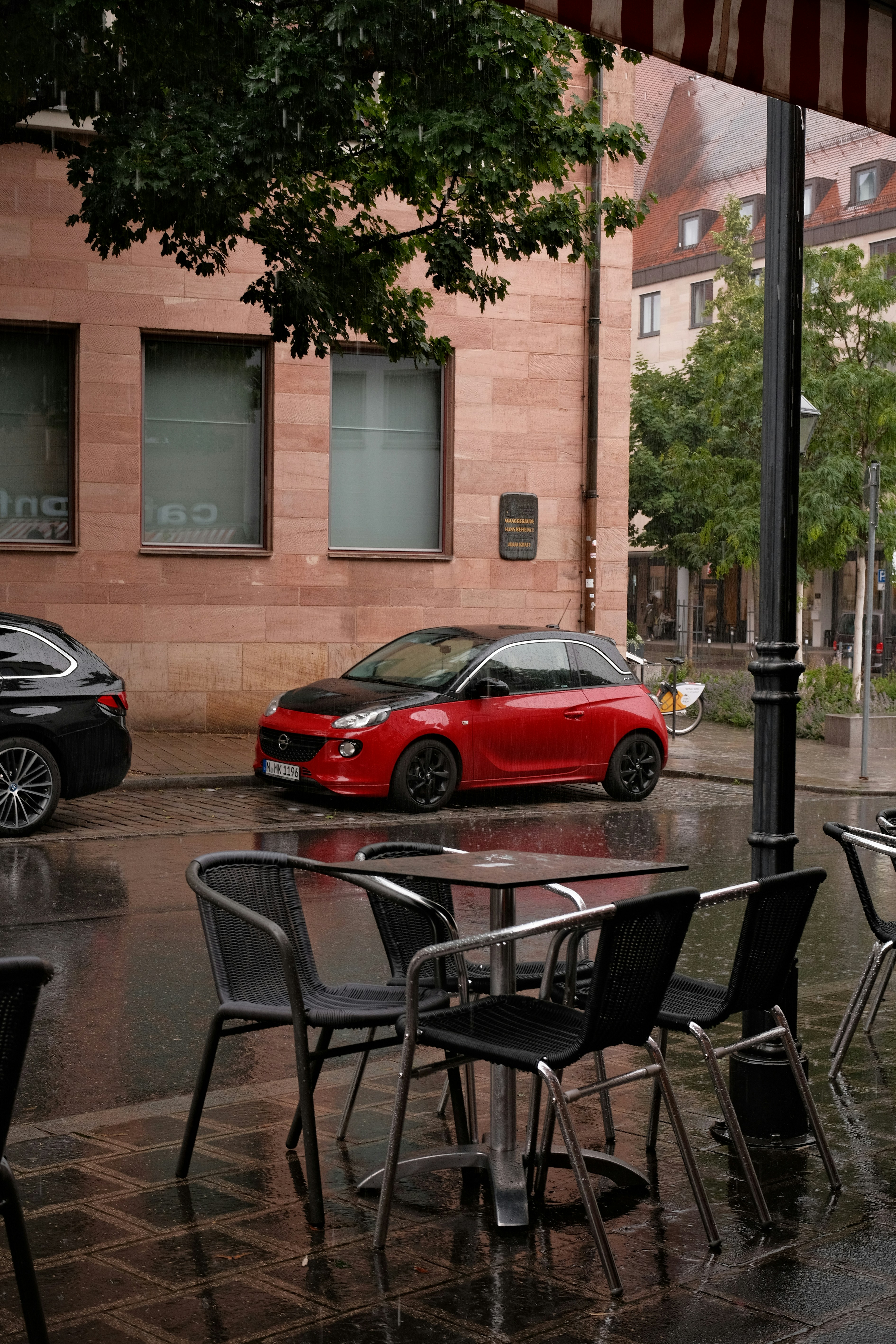 Urban Reflections: A Rainy Day Encounter