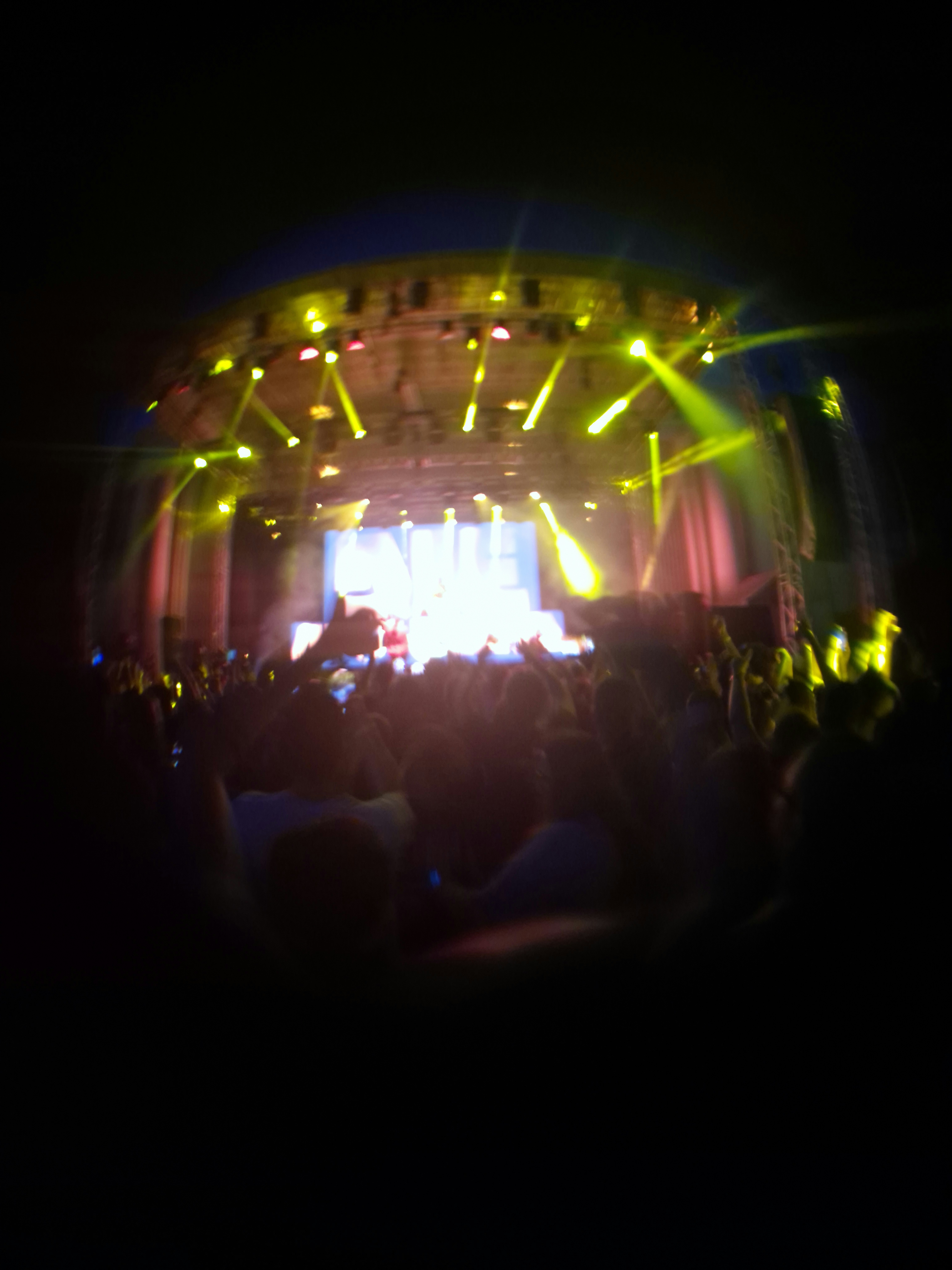 Vibrant concert scene with dynamic lighting and an enthusiastic crowd, capturing the essence of live music energy.