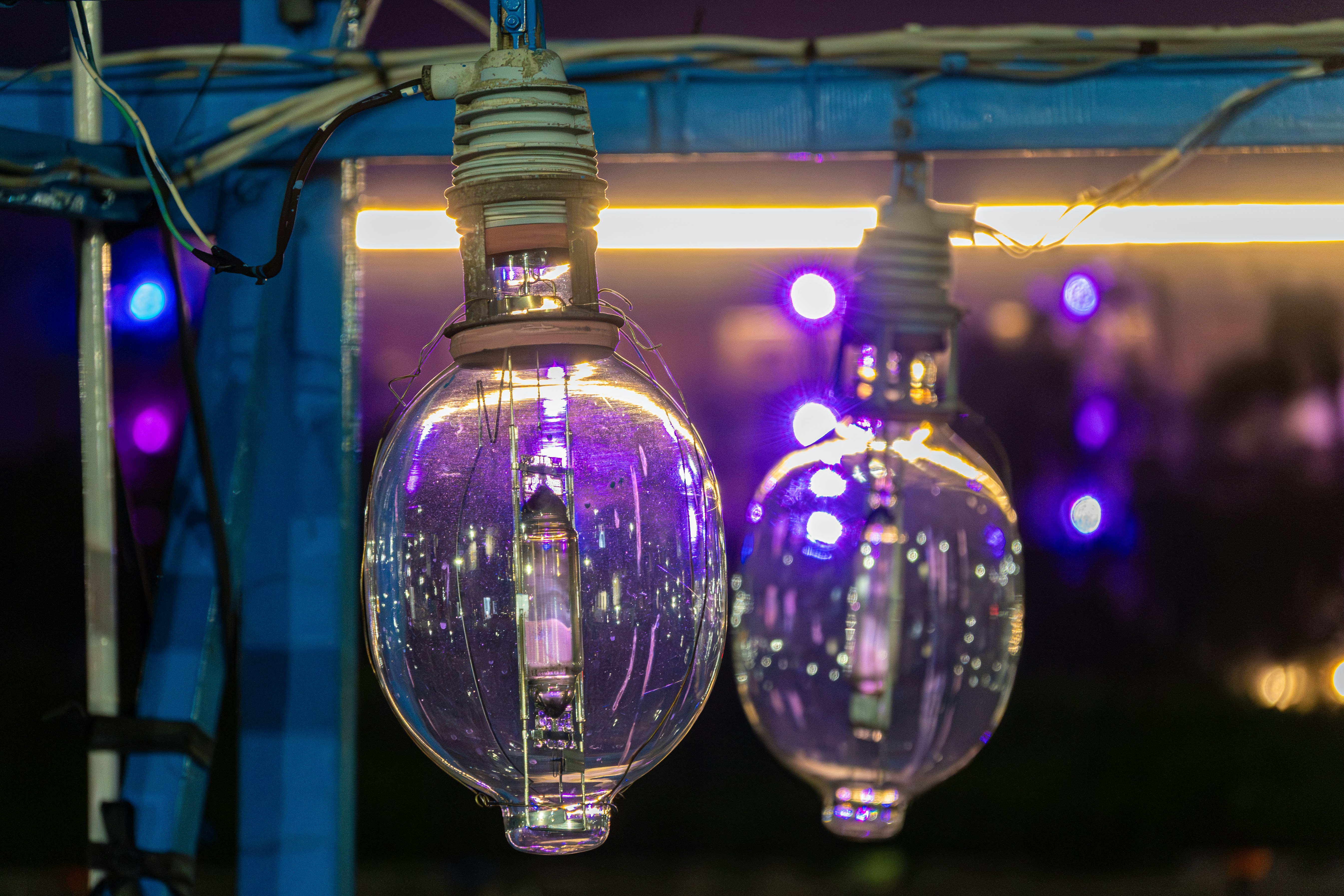 Filament Orbs Under Neon Twilight