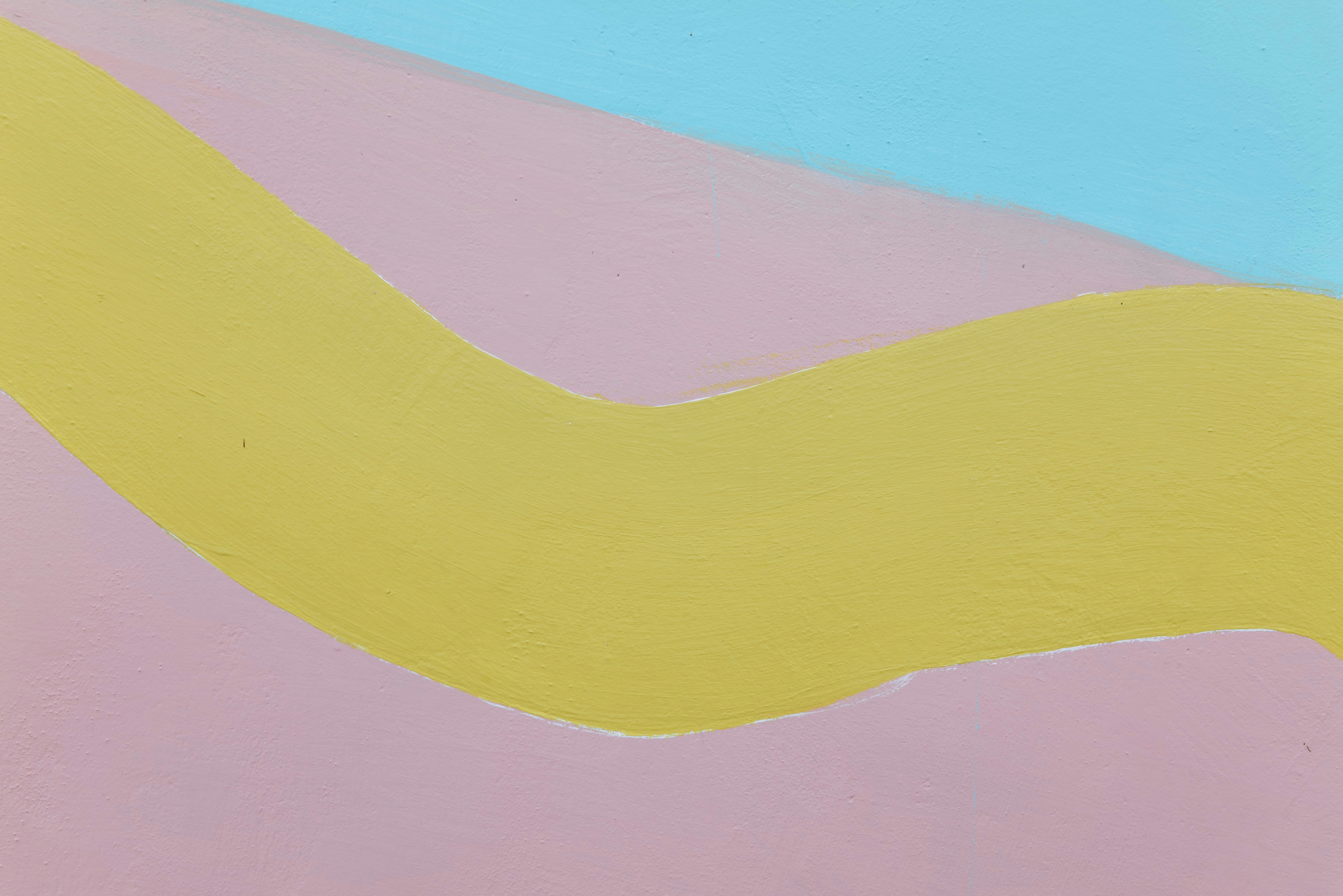 Abstract art with colored geometric shapes.