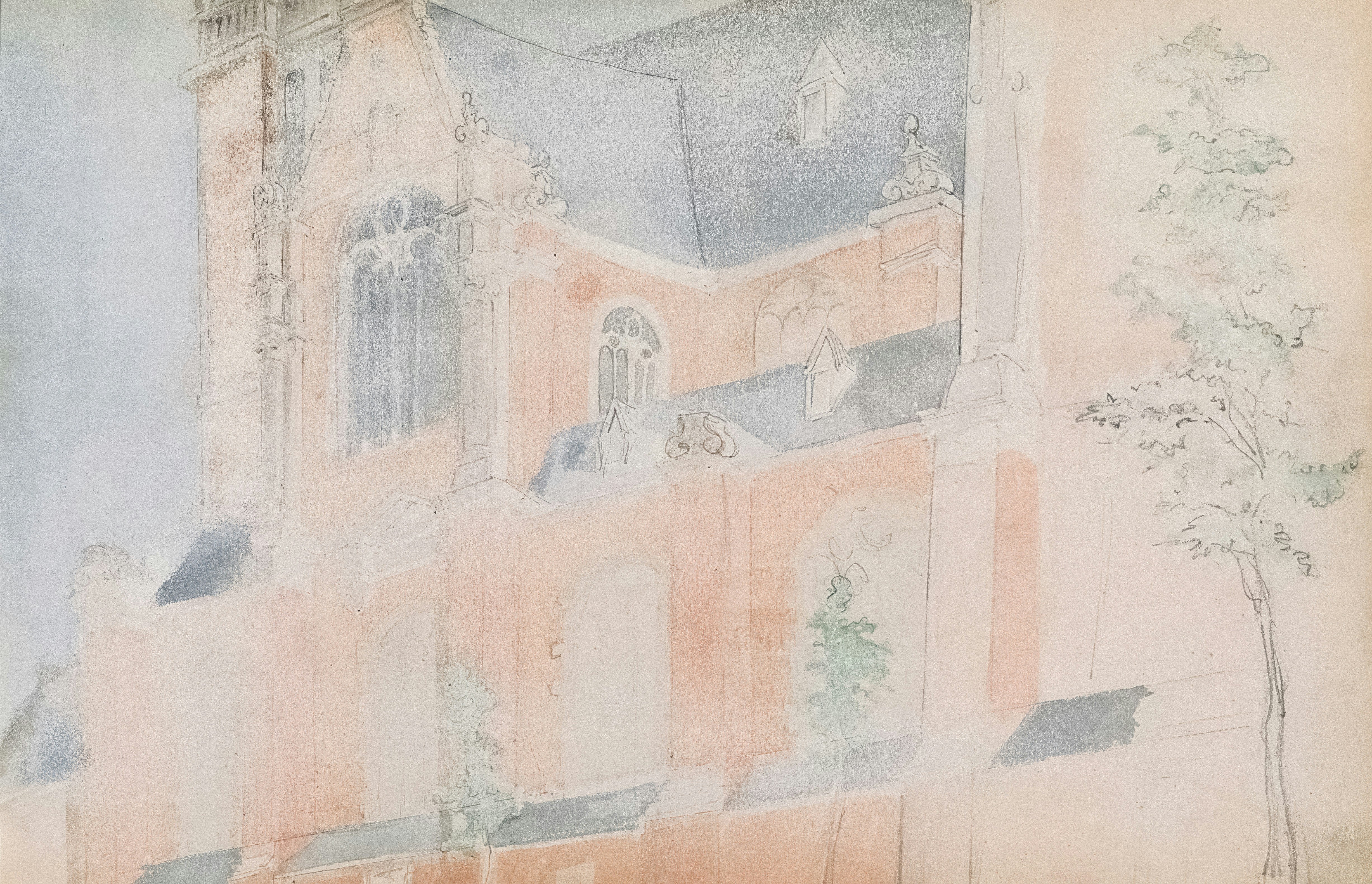 Pastel Facade in Soft Dawnlight