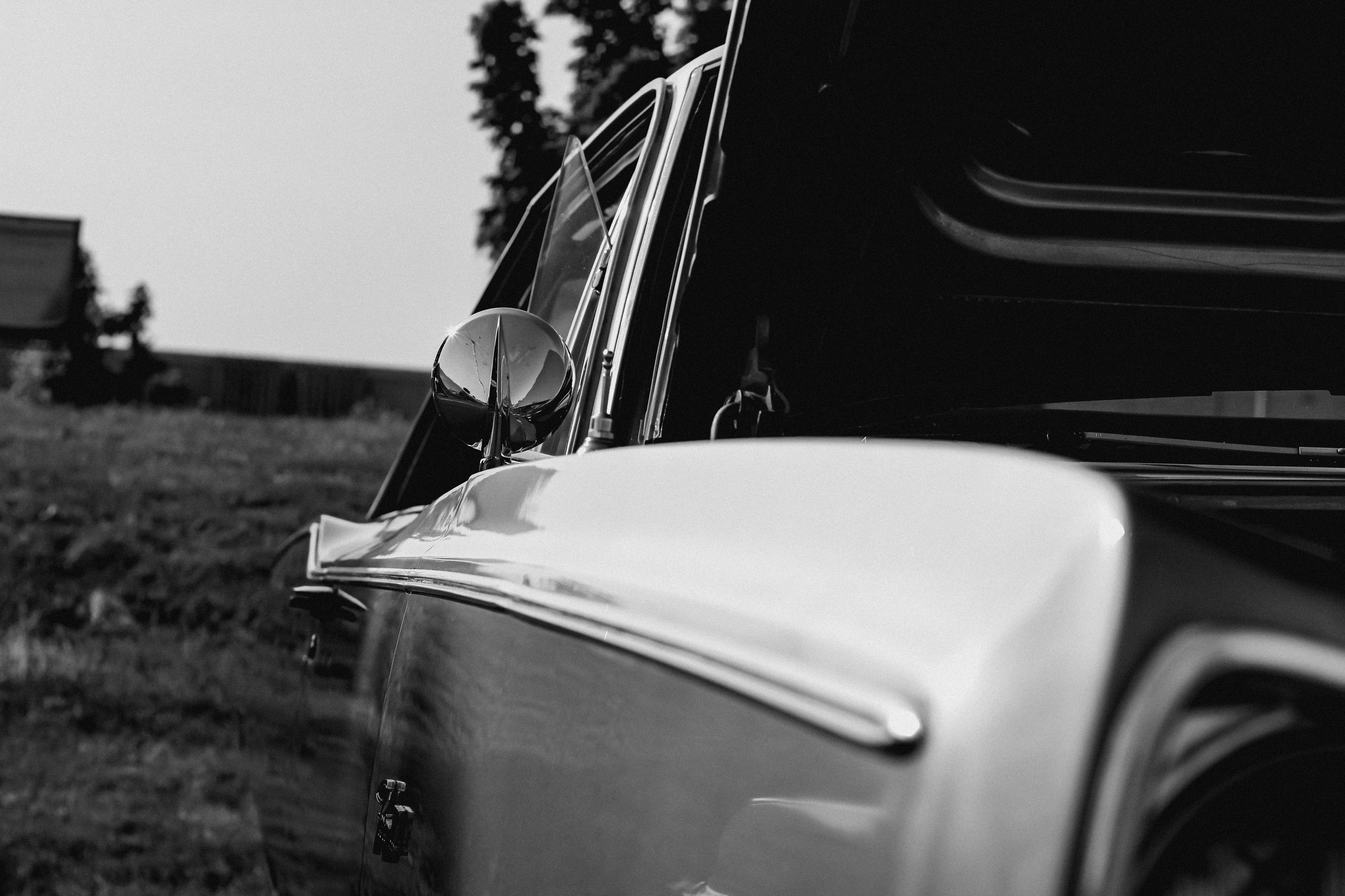 side of beautiful vintage classic car