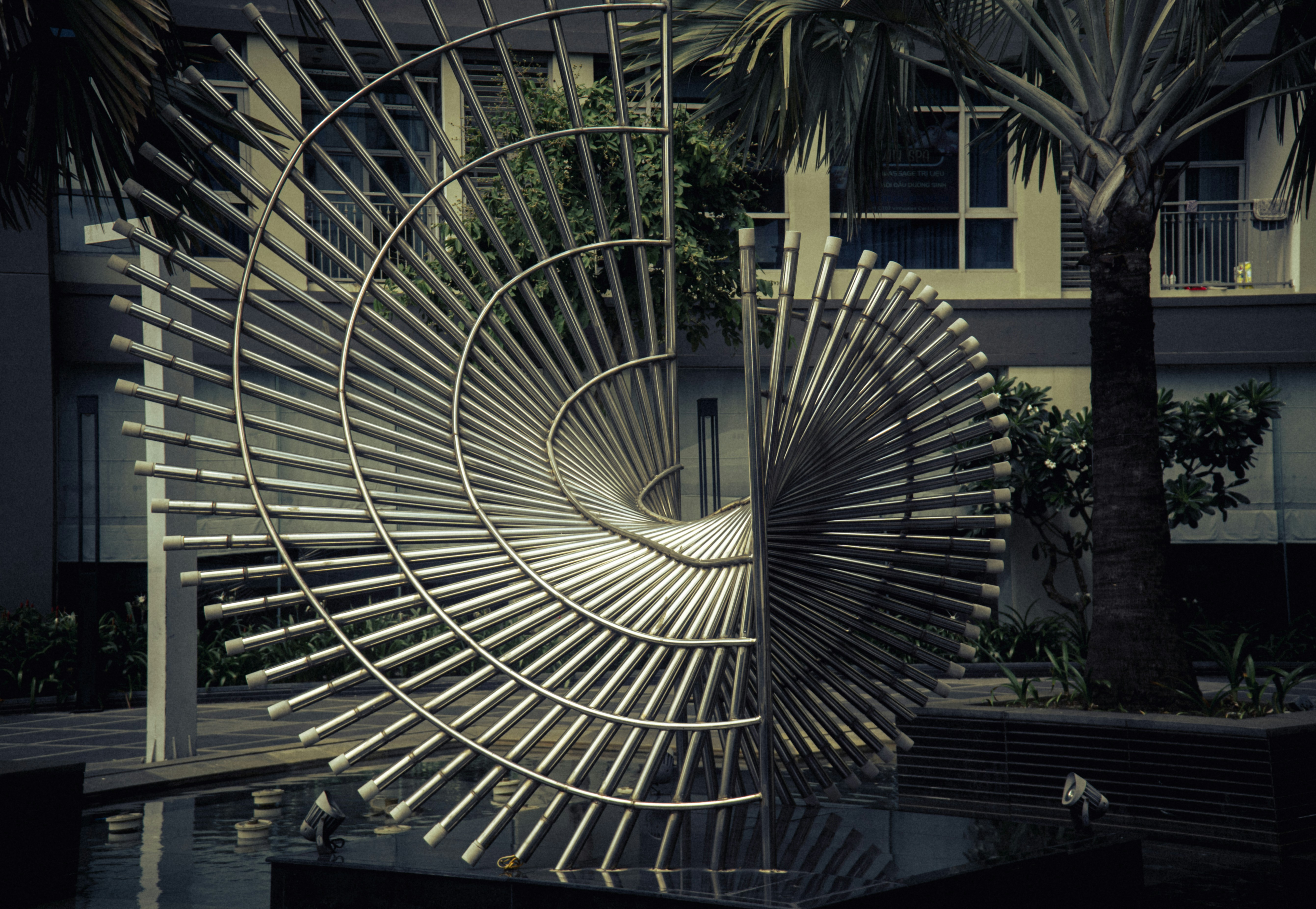 Spiral Bloom of Steel: A City Courtyard Sculpture