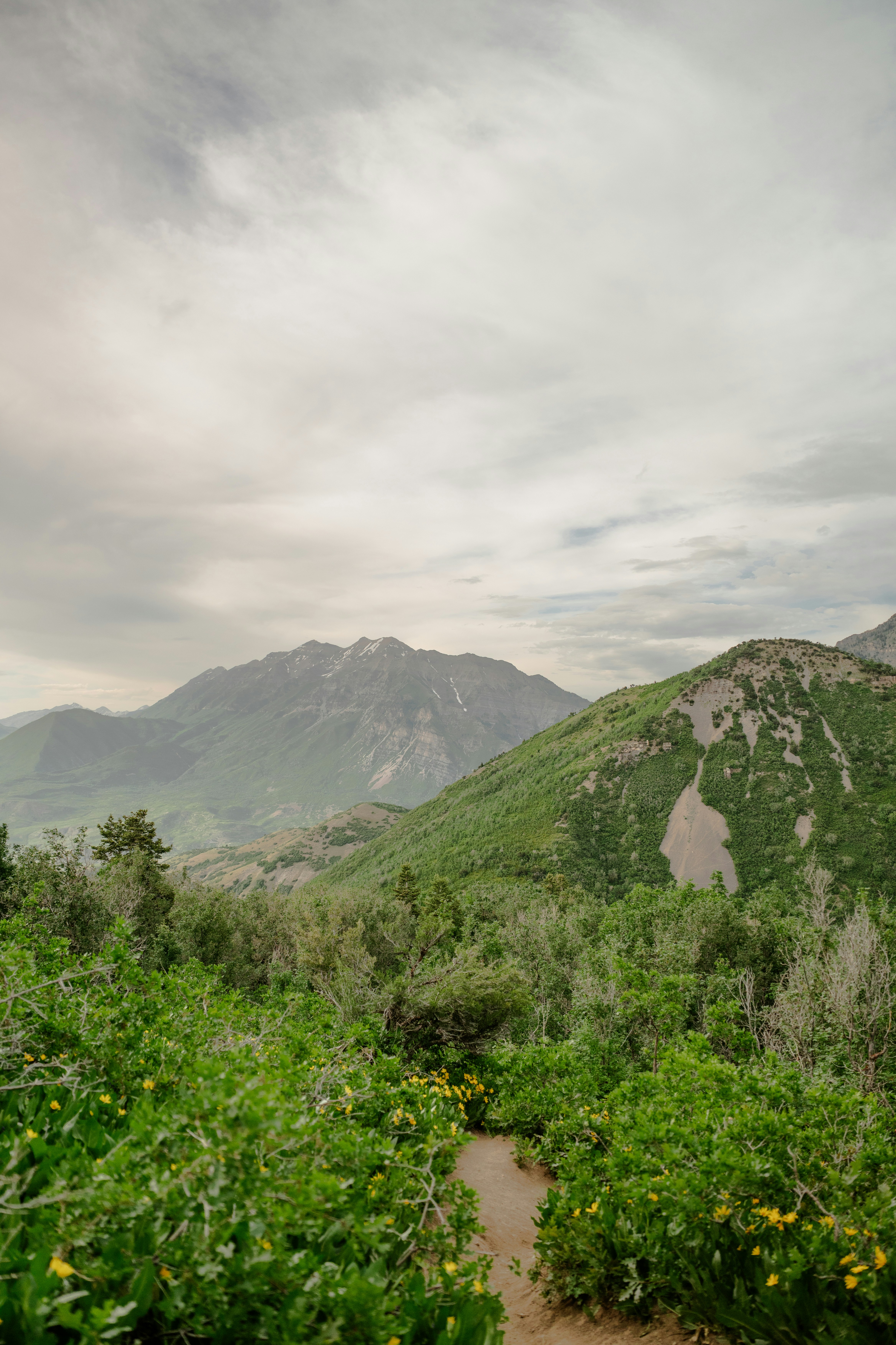Shot on sony a7iv | Green mountains and a cloudy sky.
