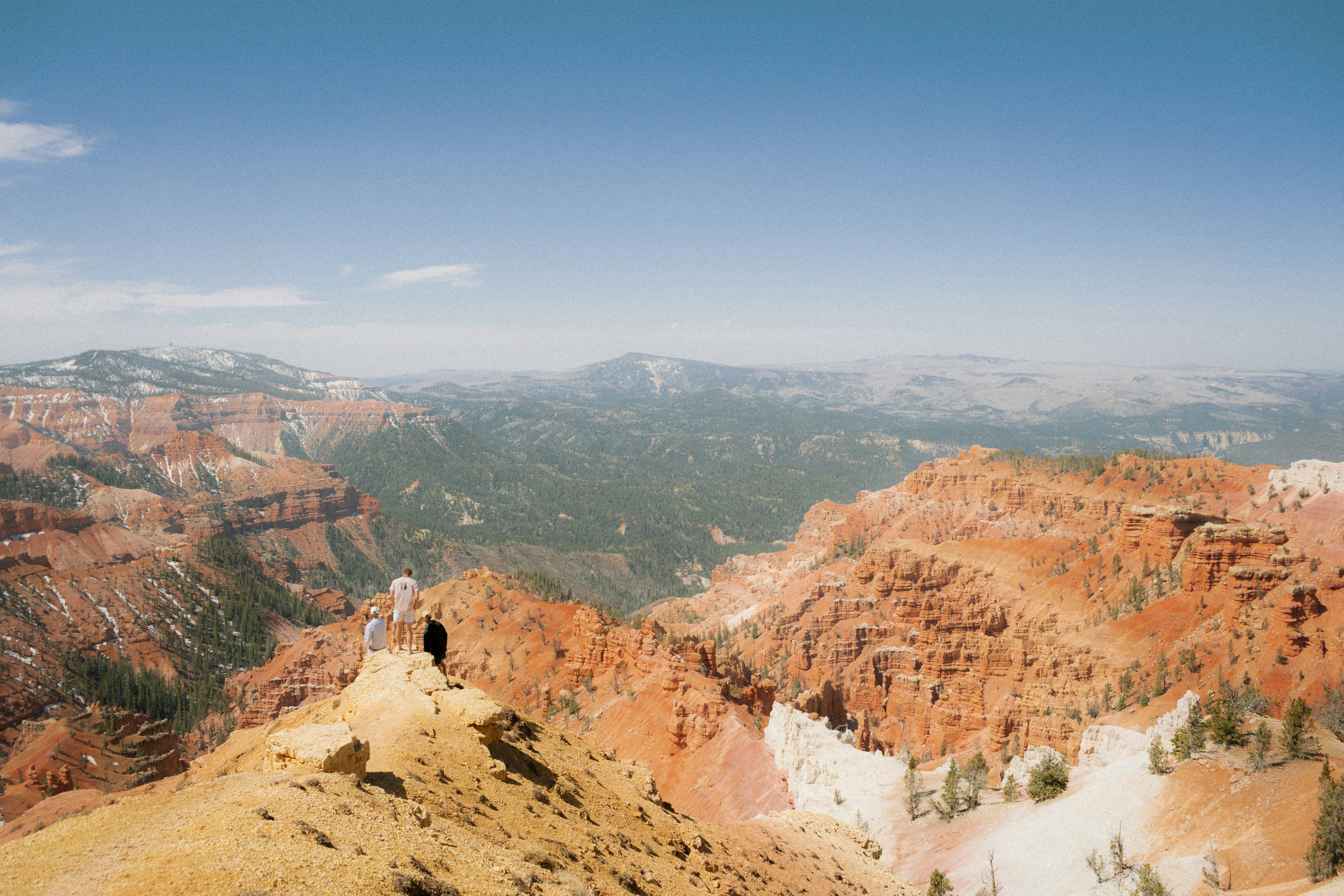 shot on sony a7iv | Scenic canyon view with a clear blue sky.