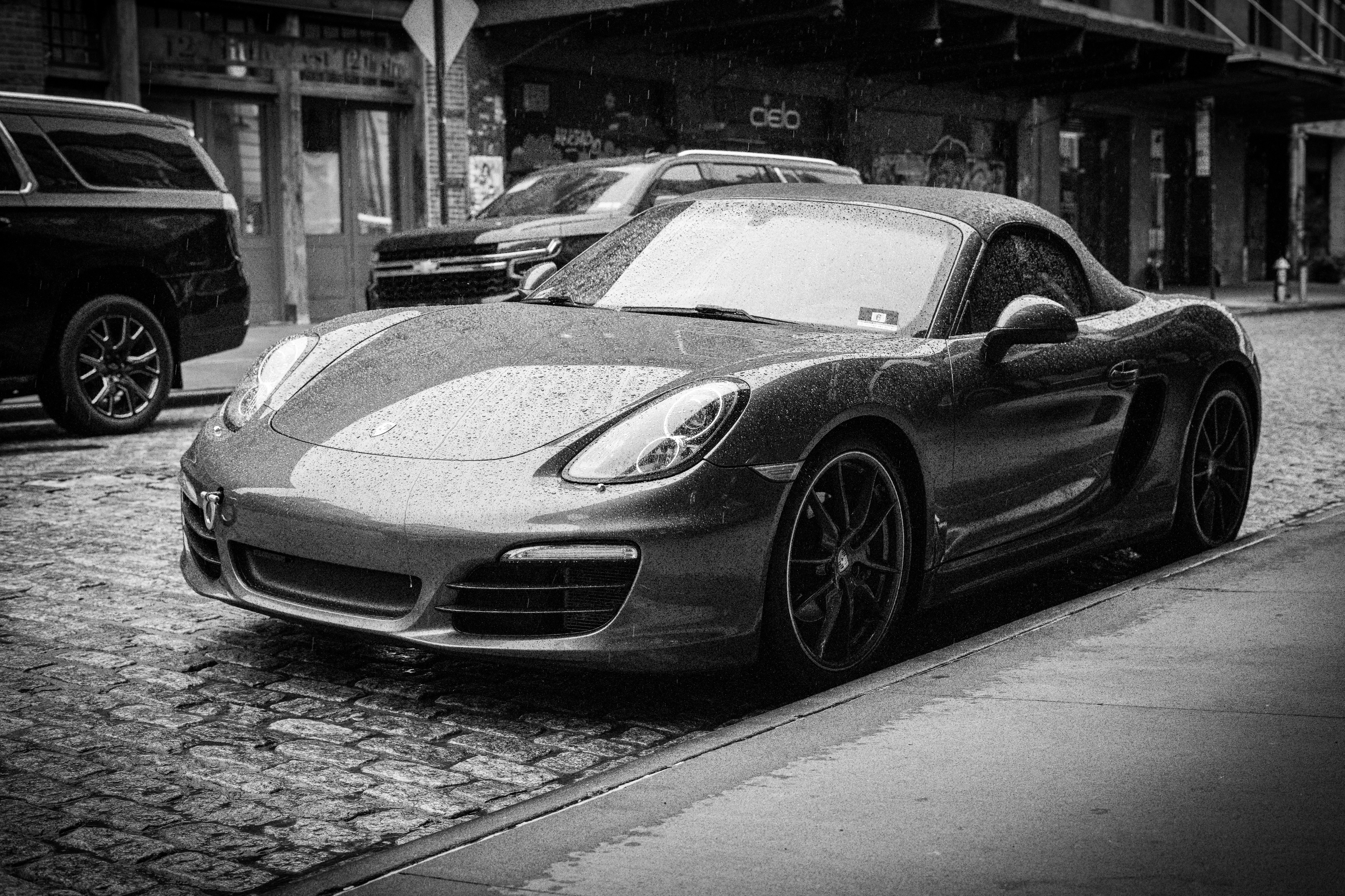 Elegance in the Rain: A Porsche's Urban Retreat