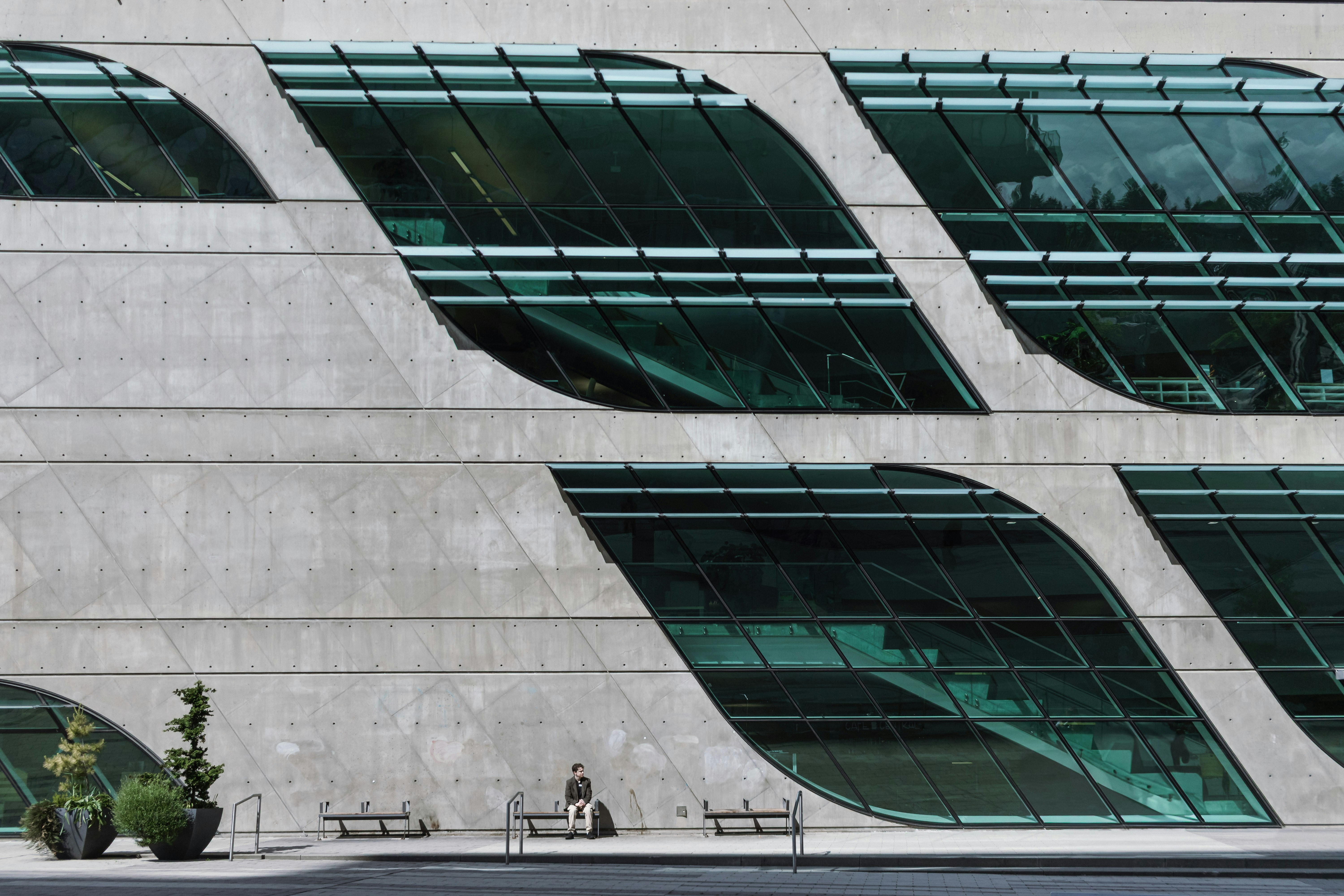 Modern building with unique, leaf-shaped windows. photo – Free Building ...