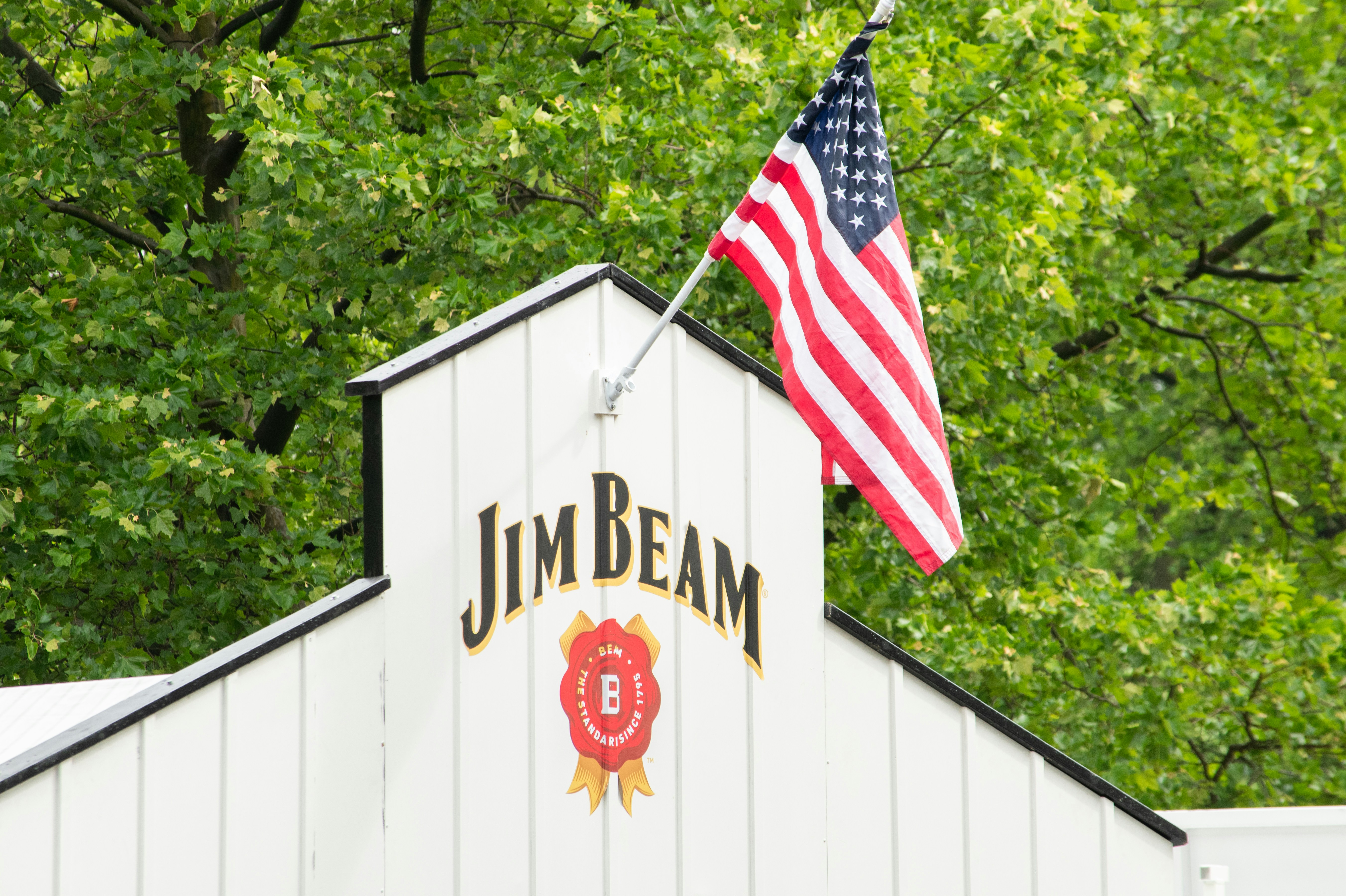 Jim beam distillery with american flag. photo – Free American flag ...