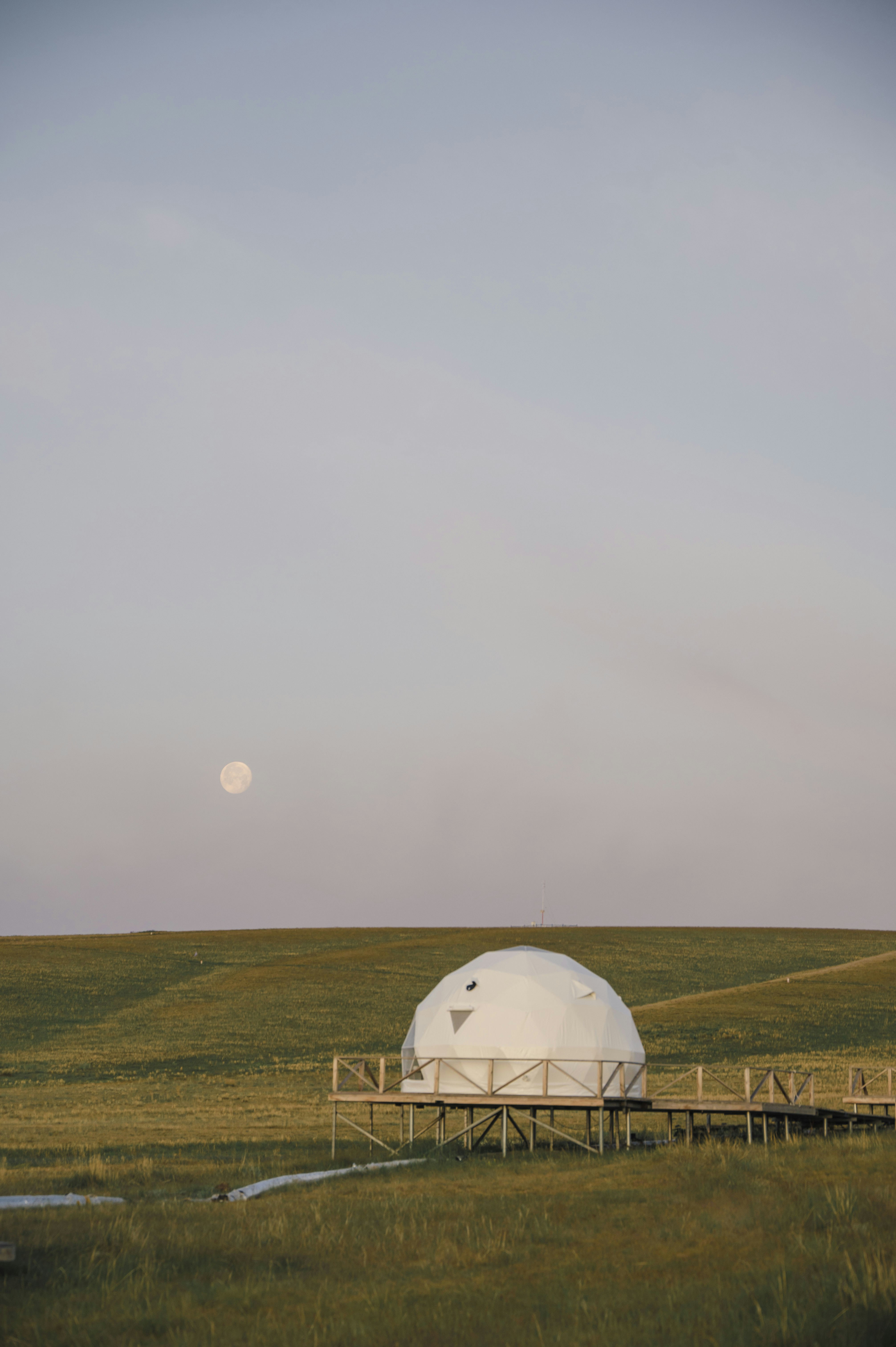 Lunar Serenity Over Geodesic Dreams