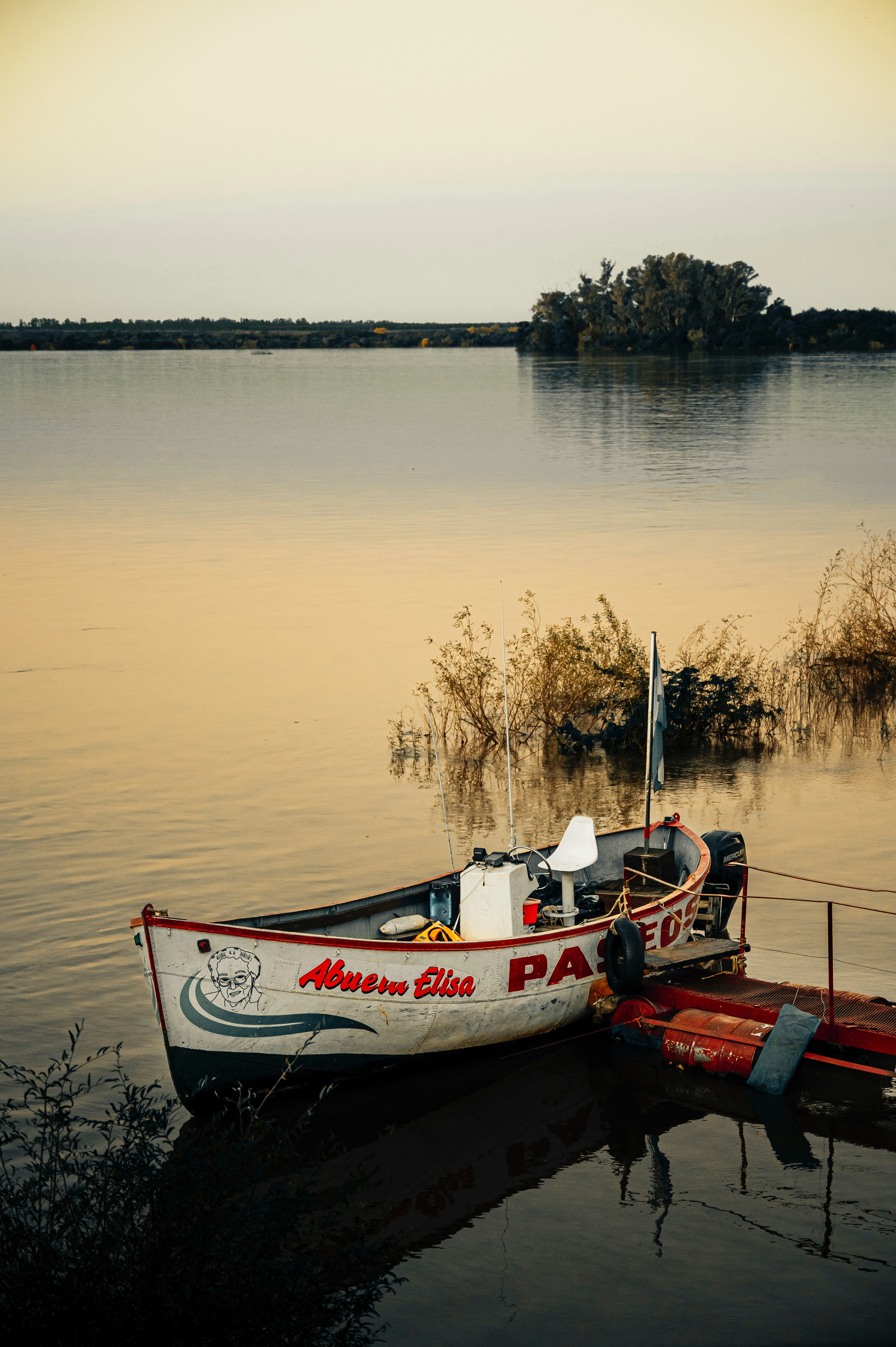 Serenity at Dusk: The Fishing Vessel's Rest