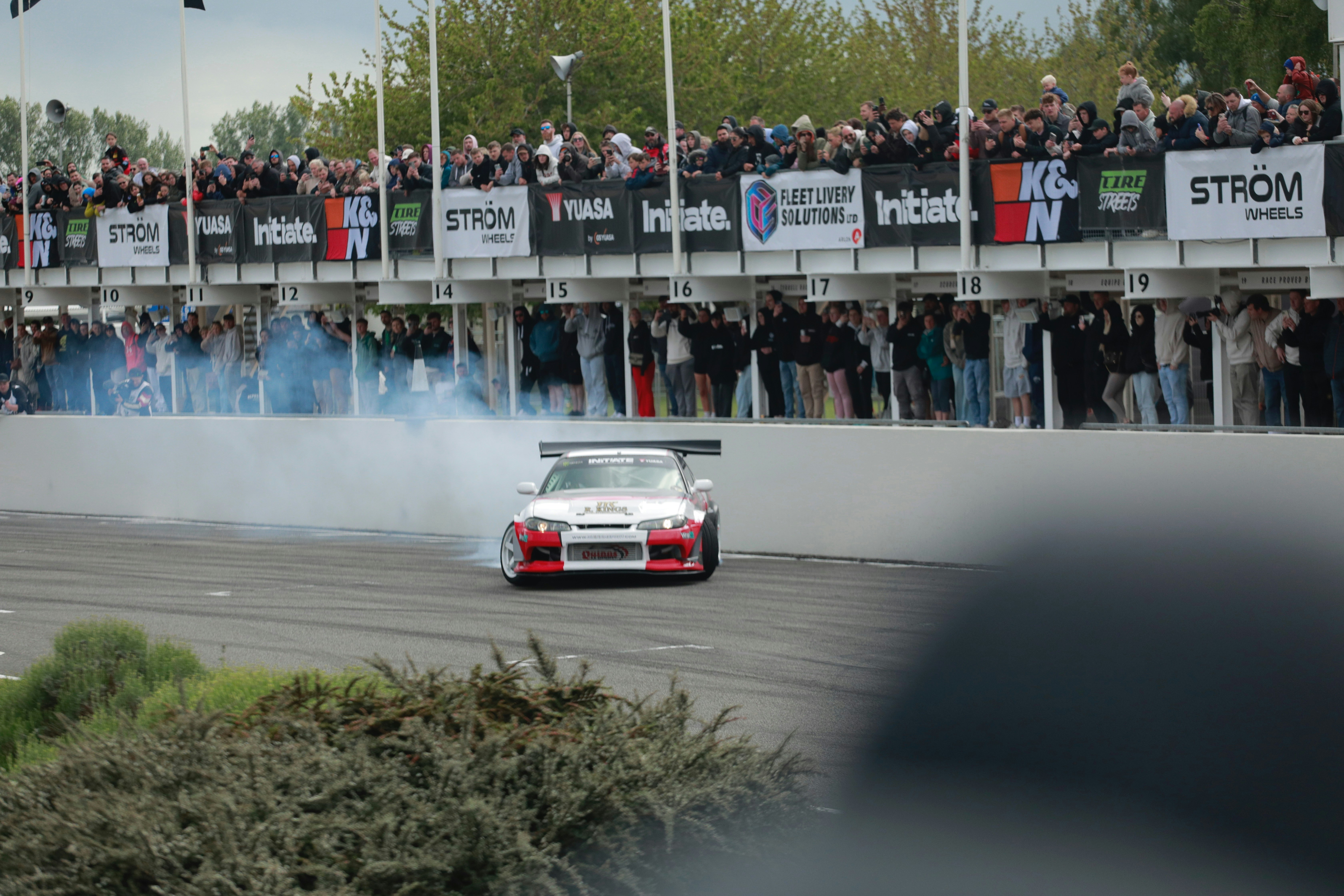 Red Drift: Nissan GT-R Opens a Crowd-High Drift at the Track
