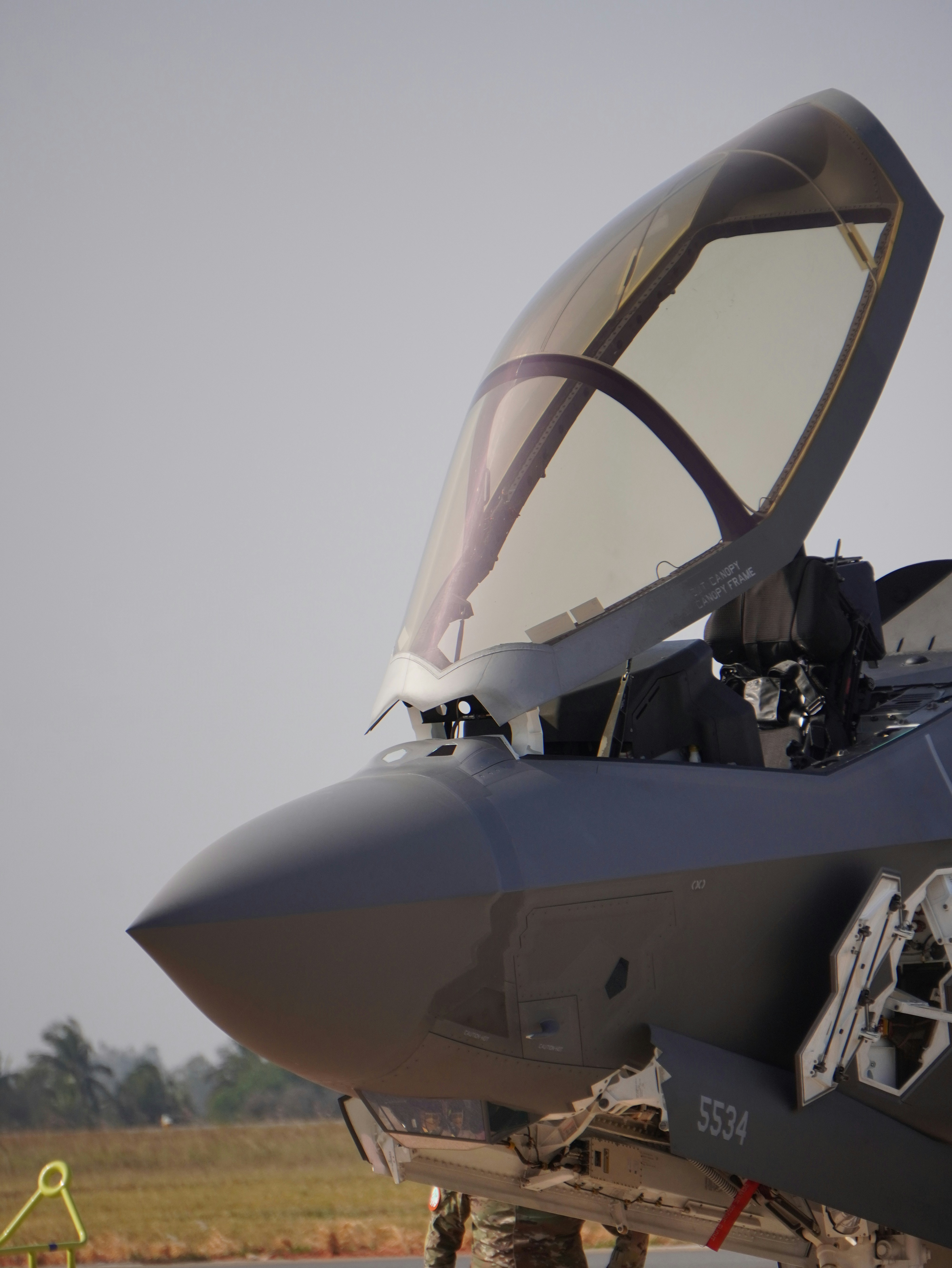 An f-35 fighter jet with its canopy open. photo – Free Fighter jet ...