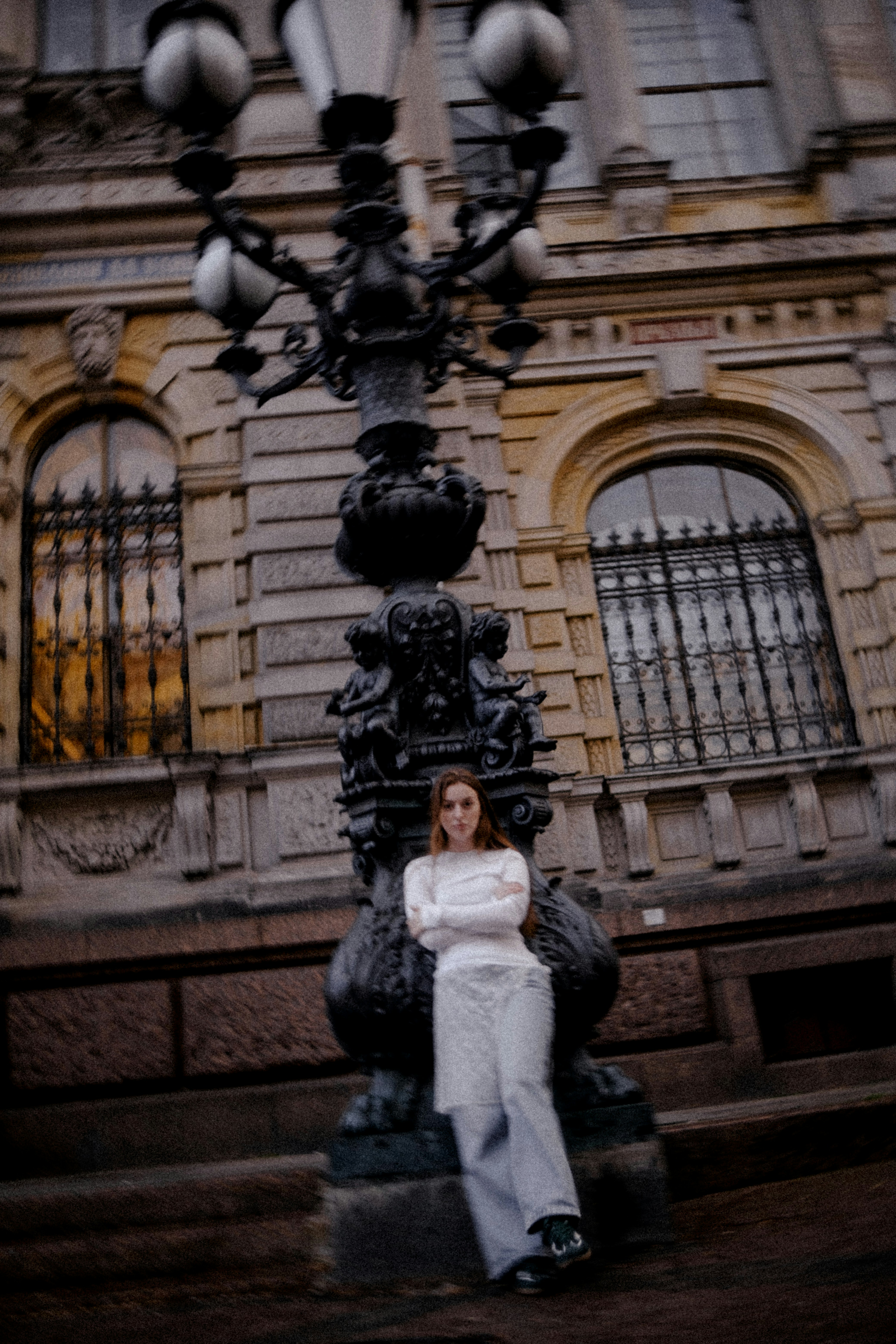 Portrait in the Gilded Square: A Woman at Rest Before the Fountain