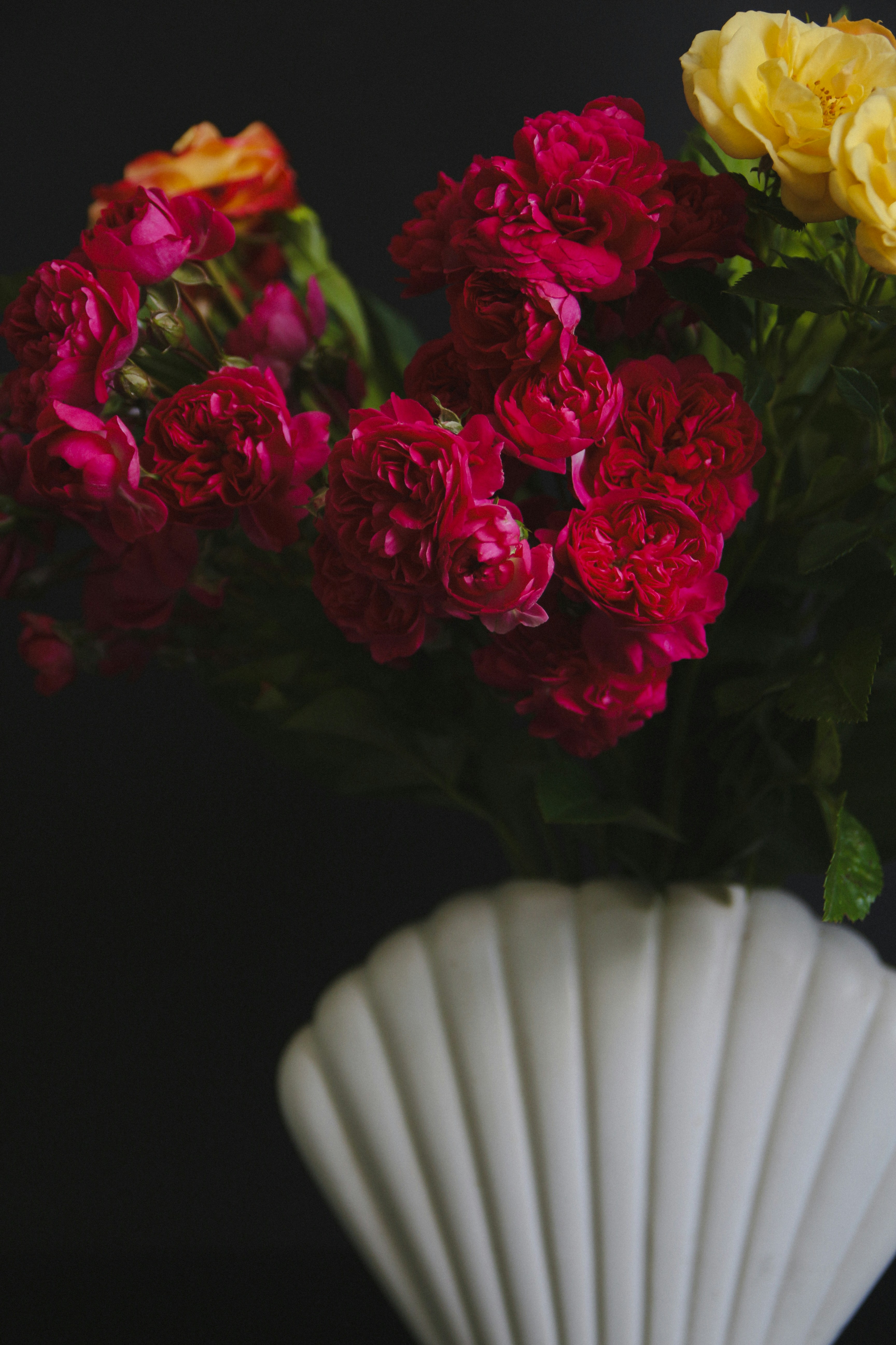 Vibrant Floral Harmony in a Classic Vase