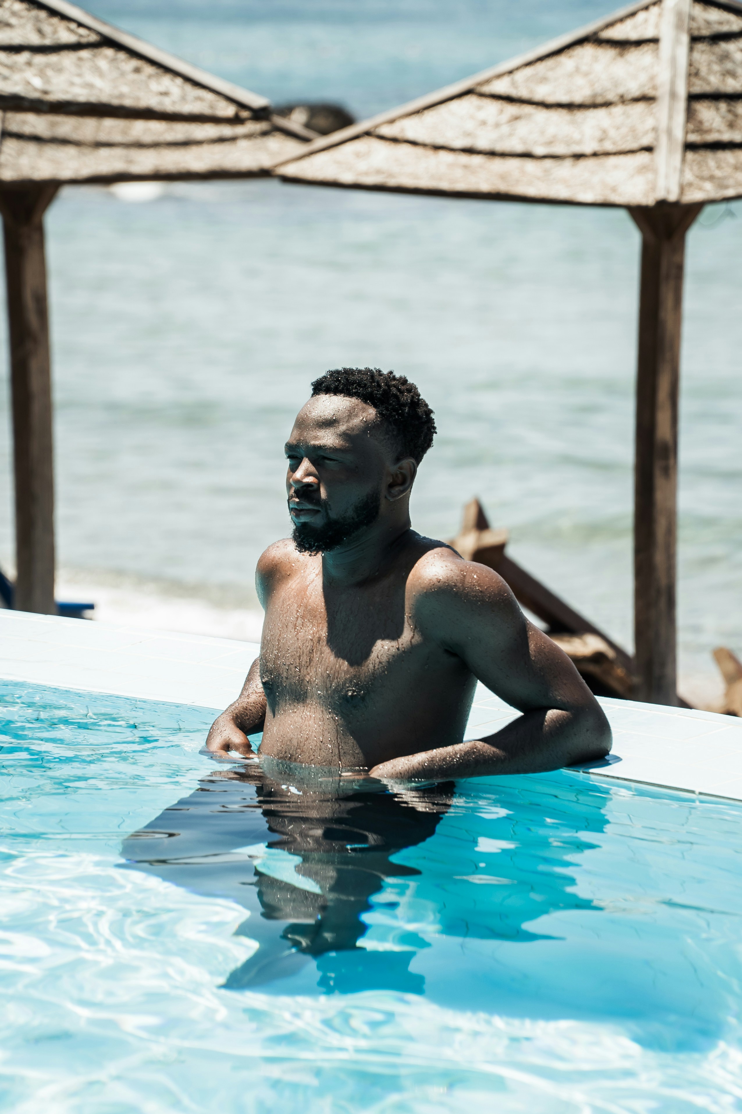 Poolside Reverie at a Beachfront Oasis