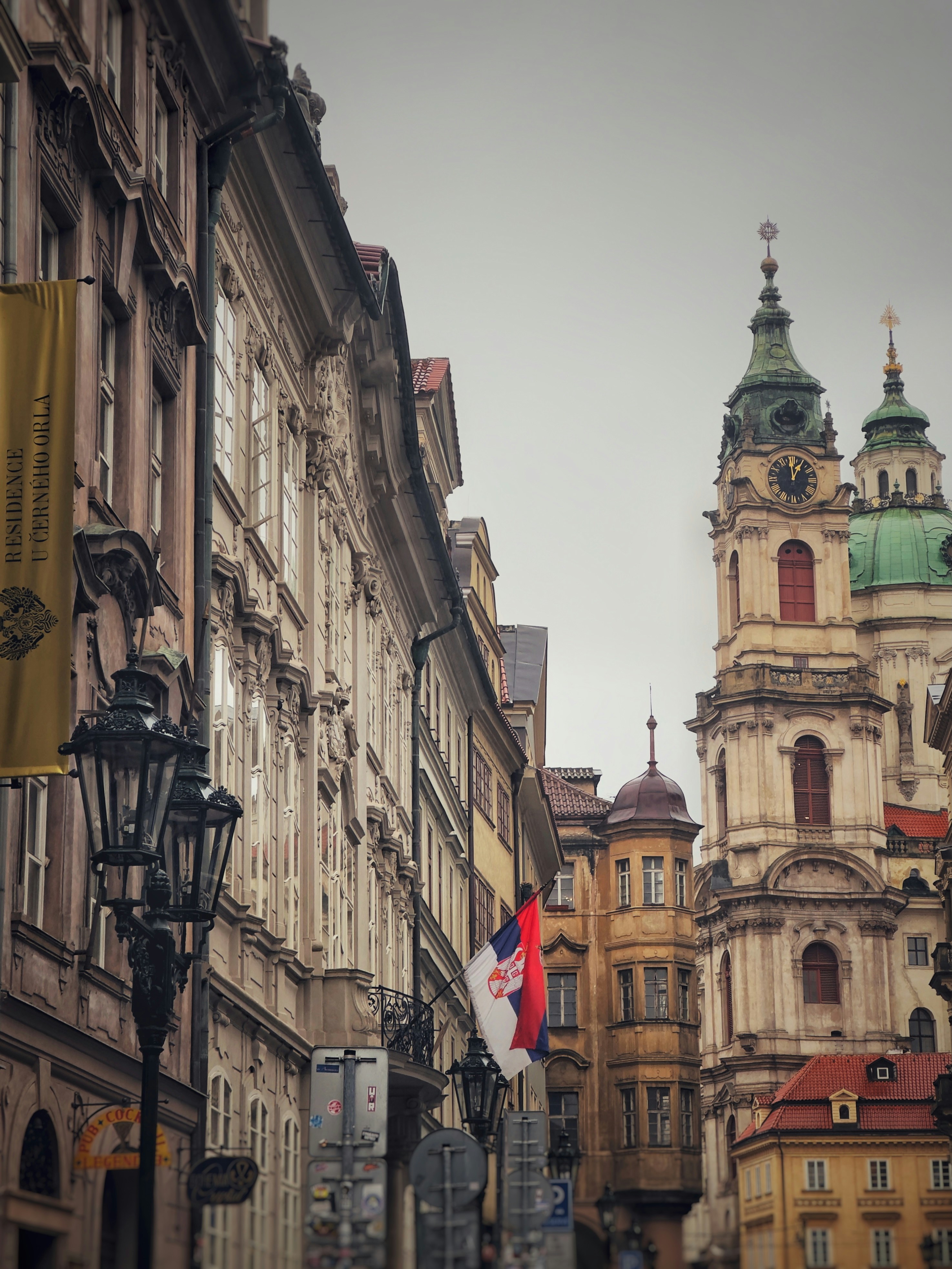 Chasing Spires: A Prague Street Drenched in Historic Light