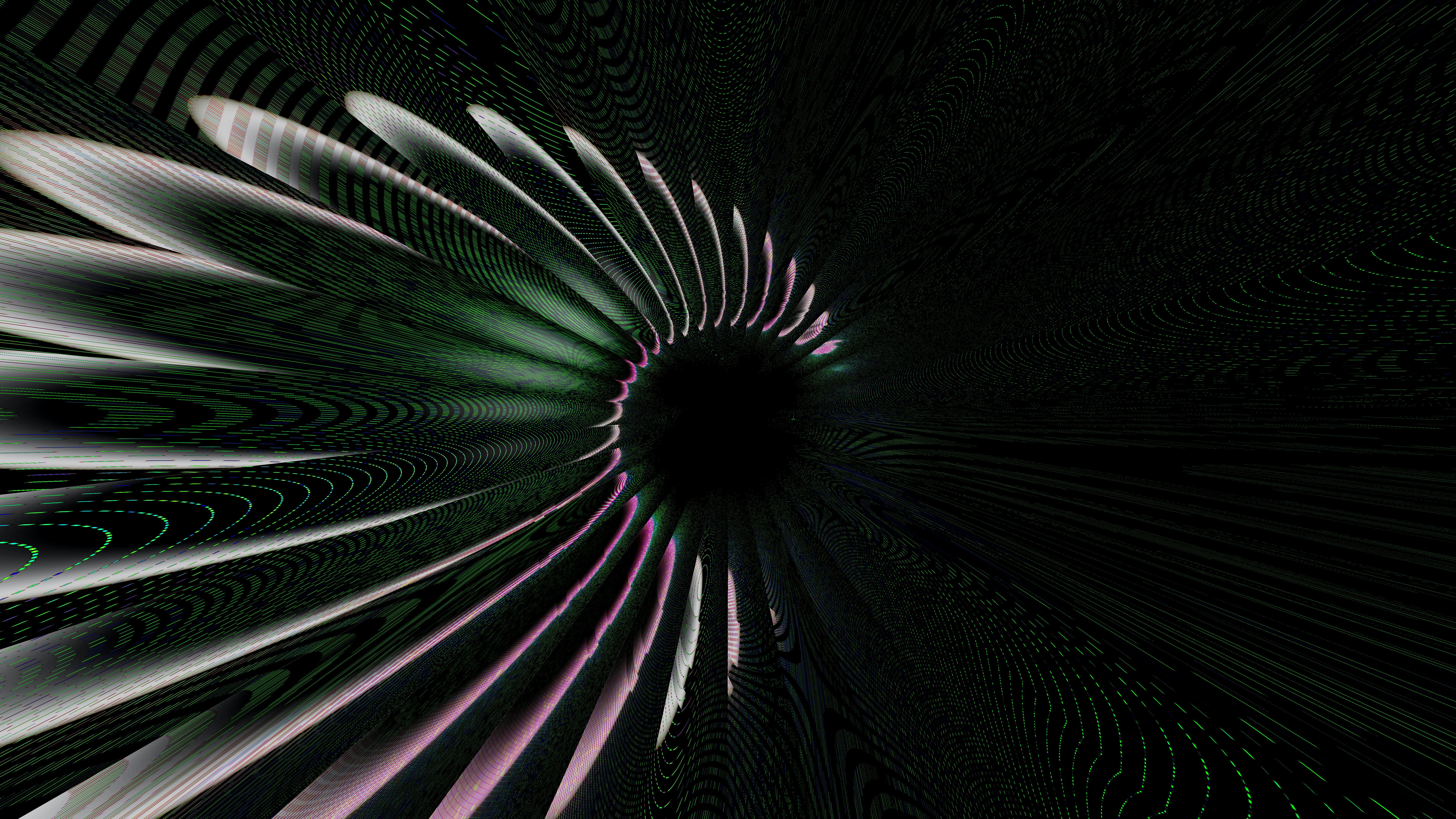 A green abstract swirl forms a dark void. photo – Free Flower Image on ...