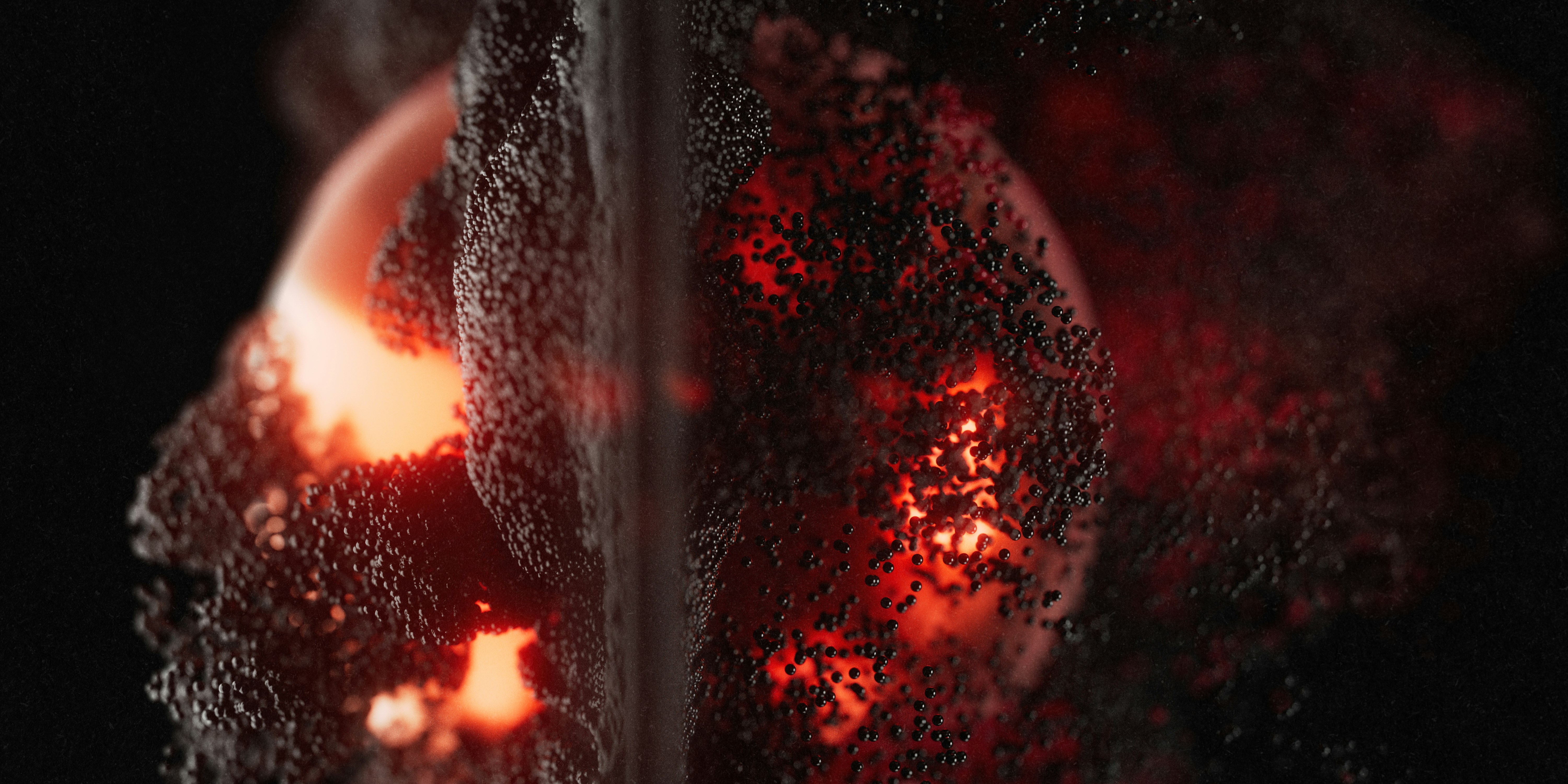 Glowing red orbs with dark textured surfaces. photo – Free Abstract ...