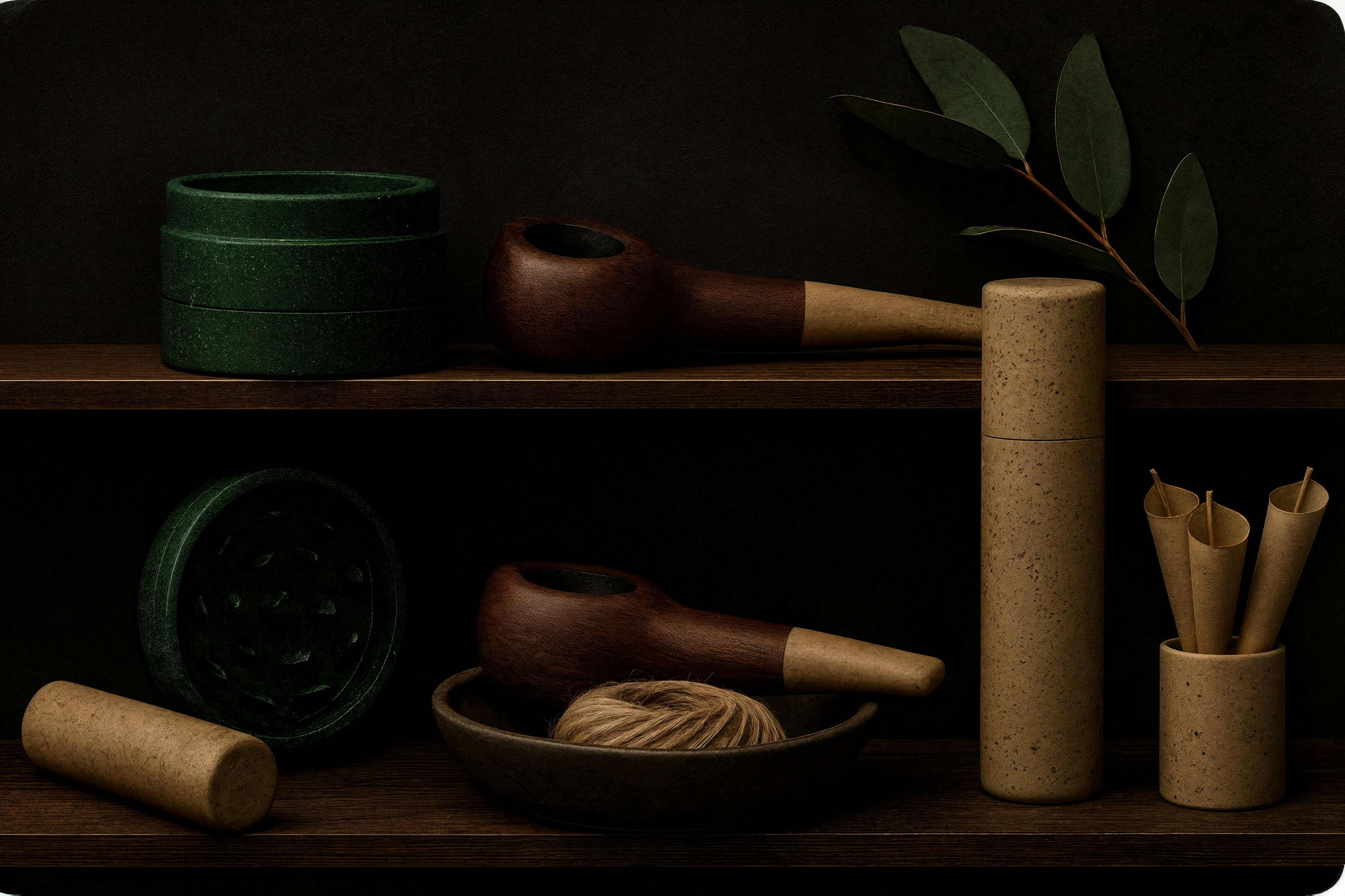 Cannabis paraphernalia displayed on shelves. photo – Free Wheel Image ...