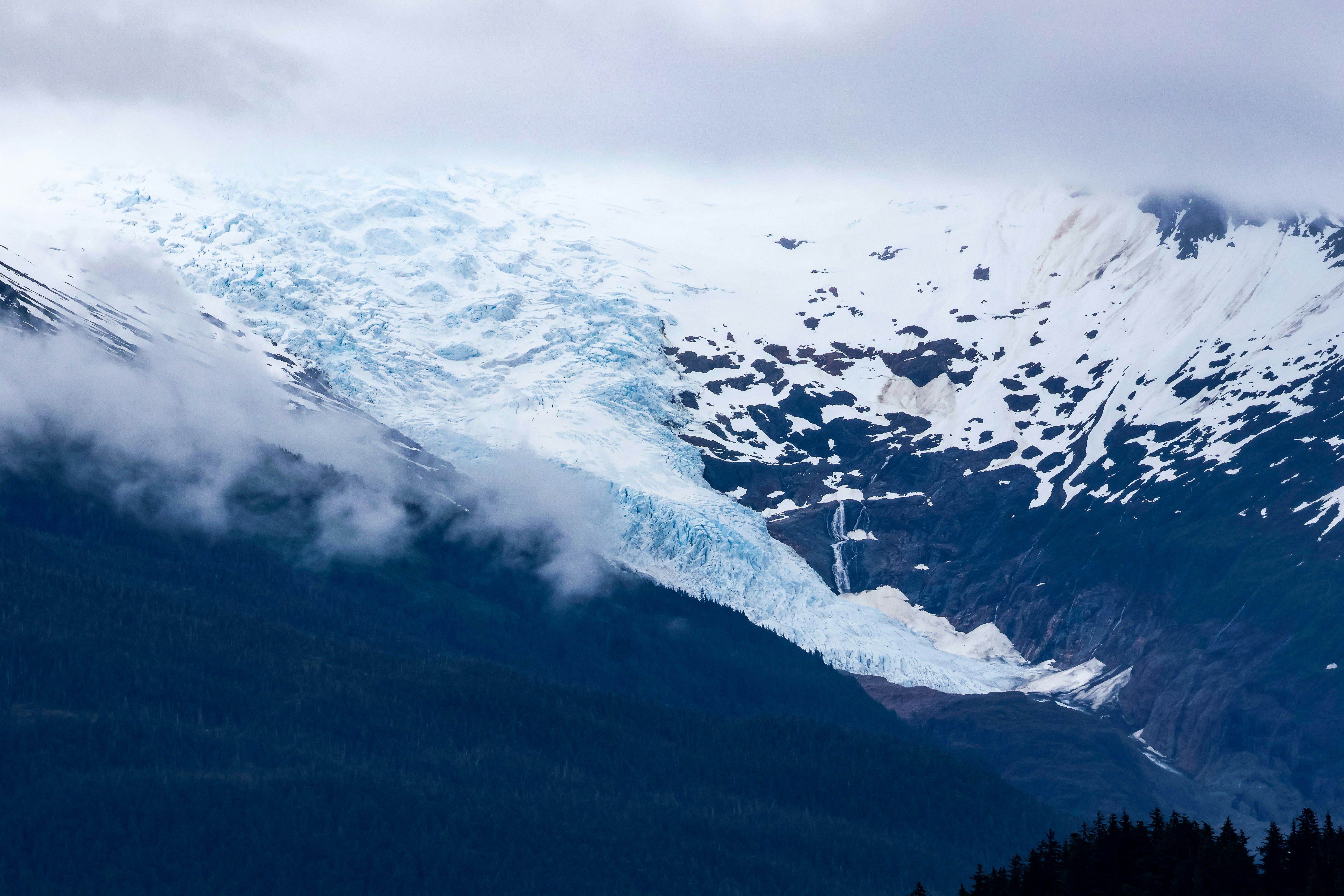 Glacial Crest and Evening Mist Over Hidden Valley
