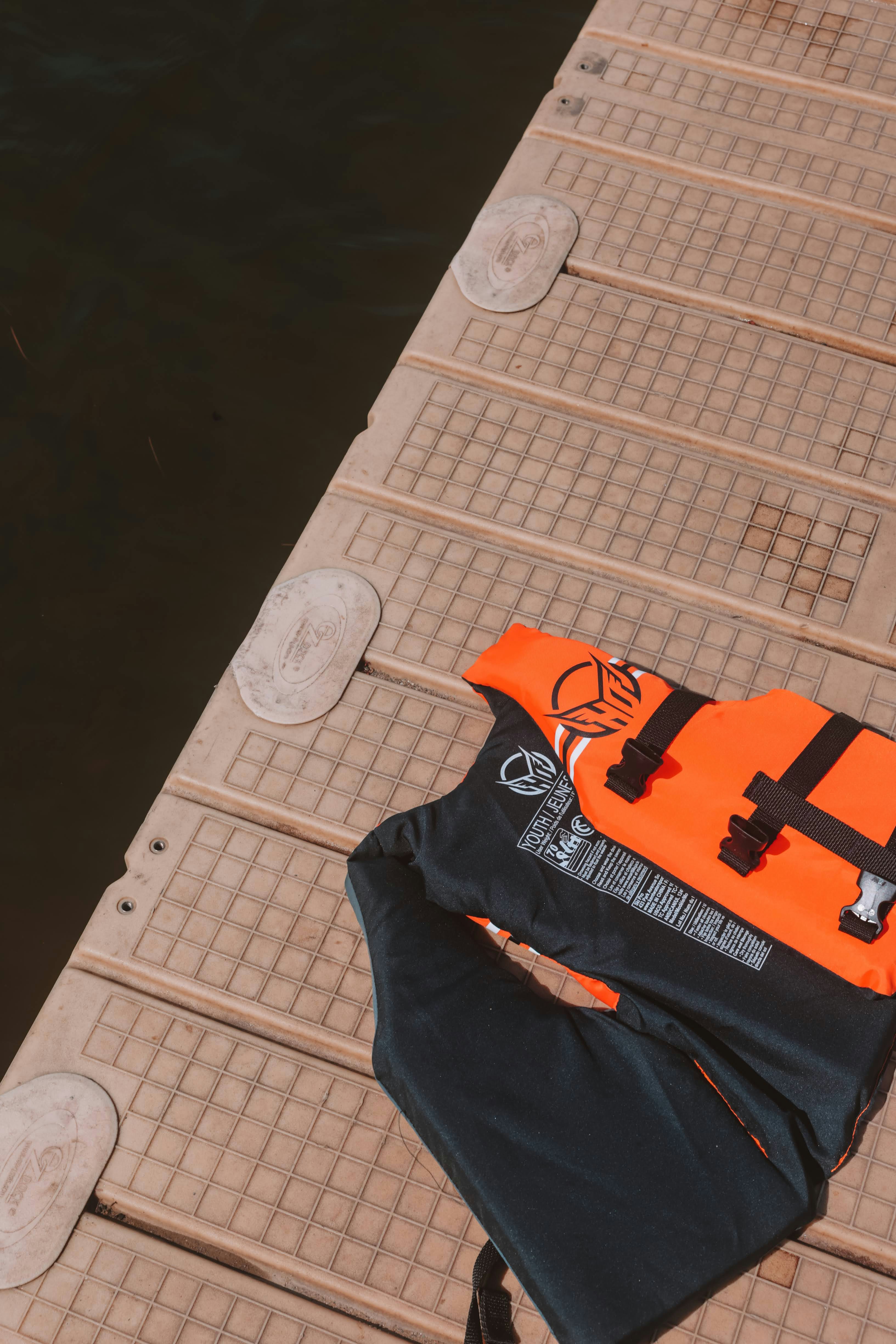 Bright Lifesaver at the Dock's Edge