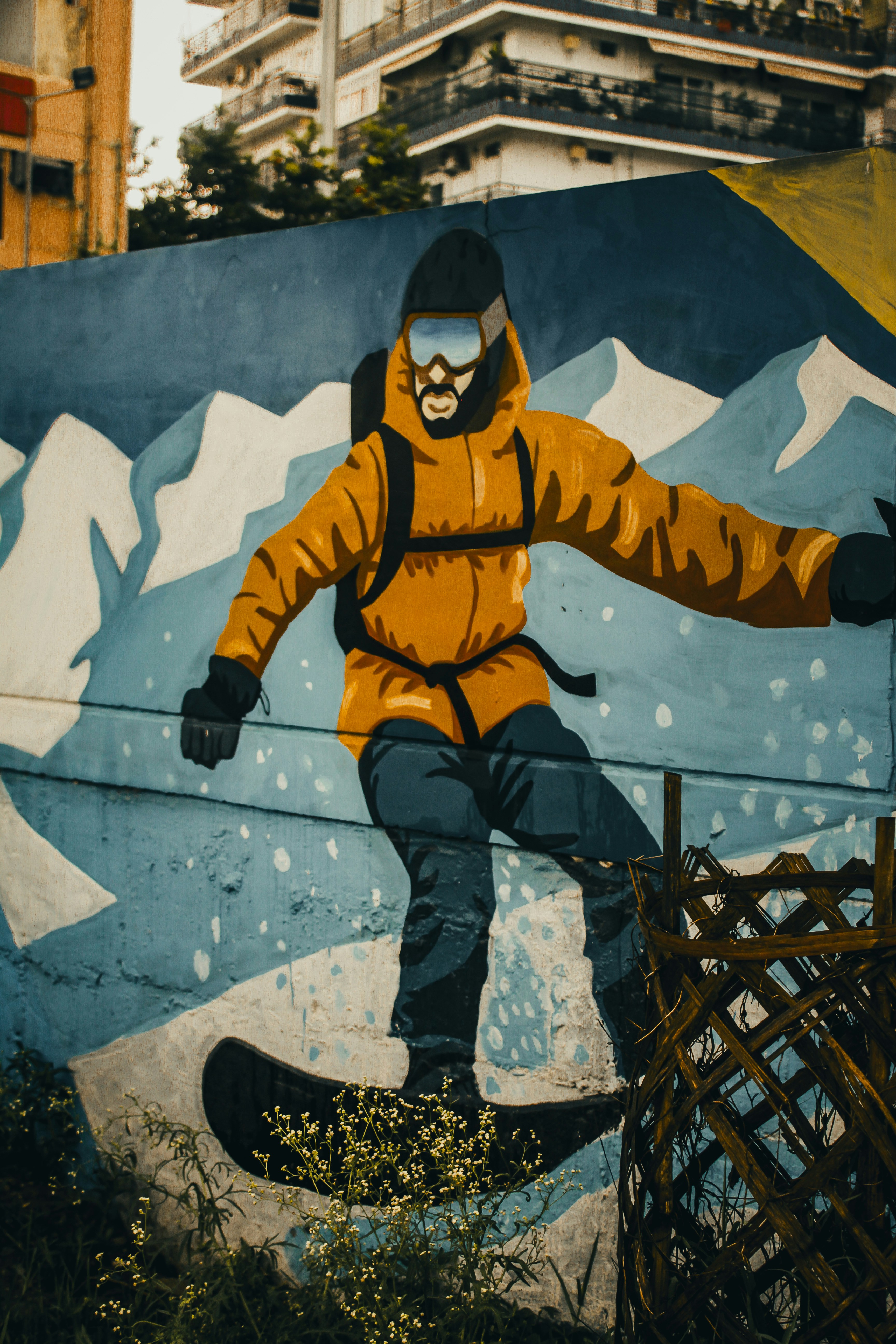 Dynamic Descent: A Snowboarder's Journey