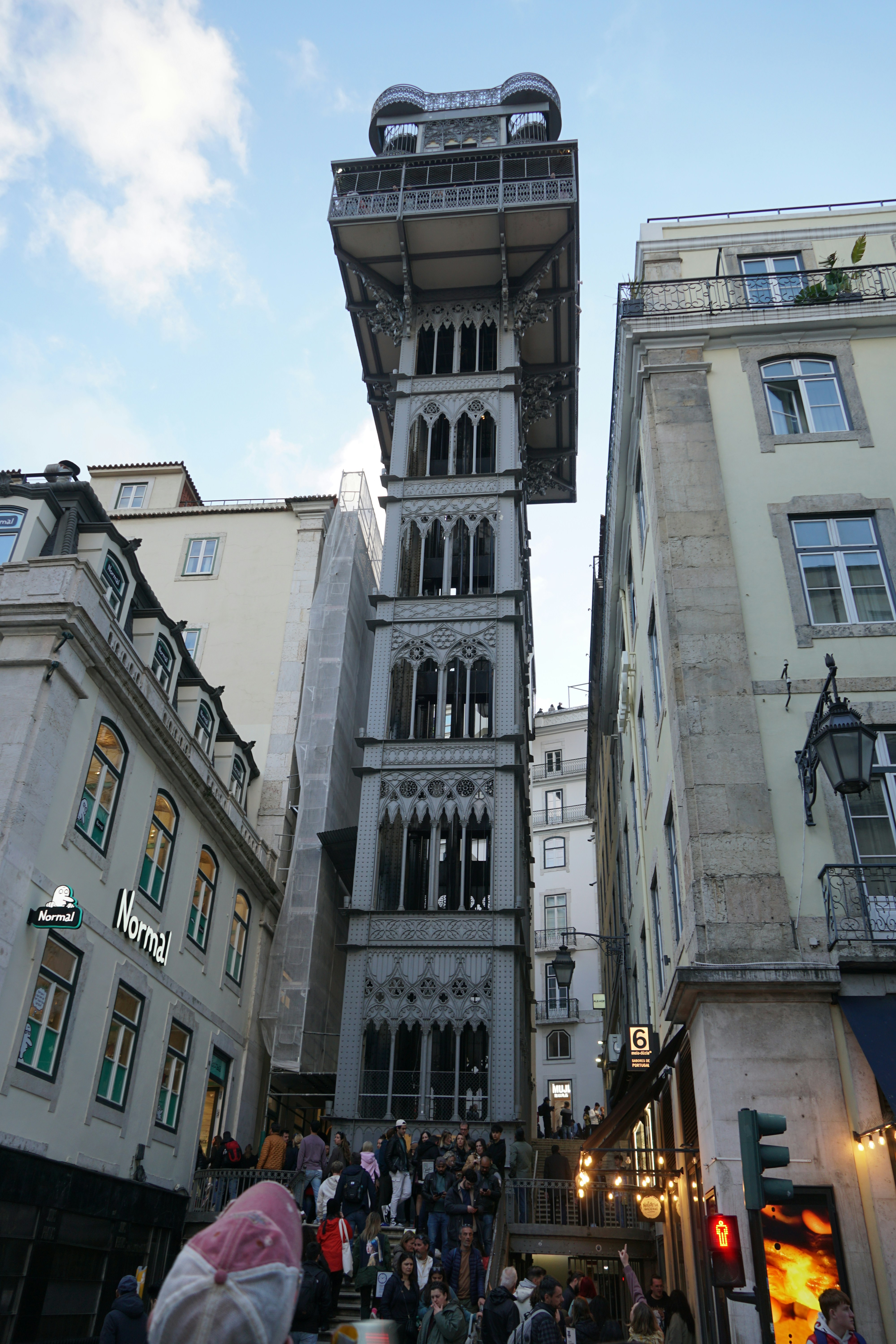 Iron Spine of Lisbon: The Santa Justa Lift Rises Between Stone Facades