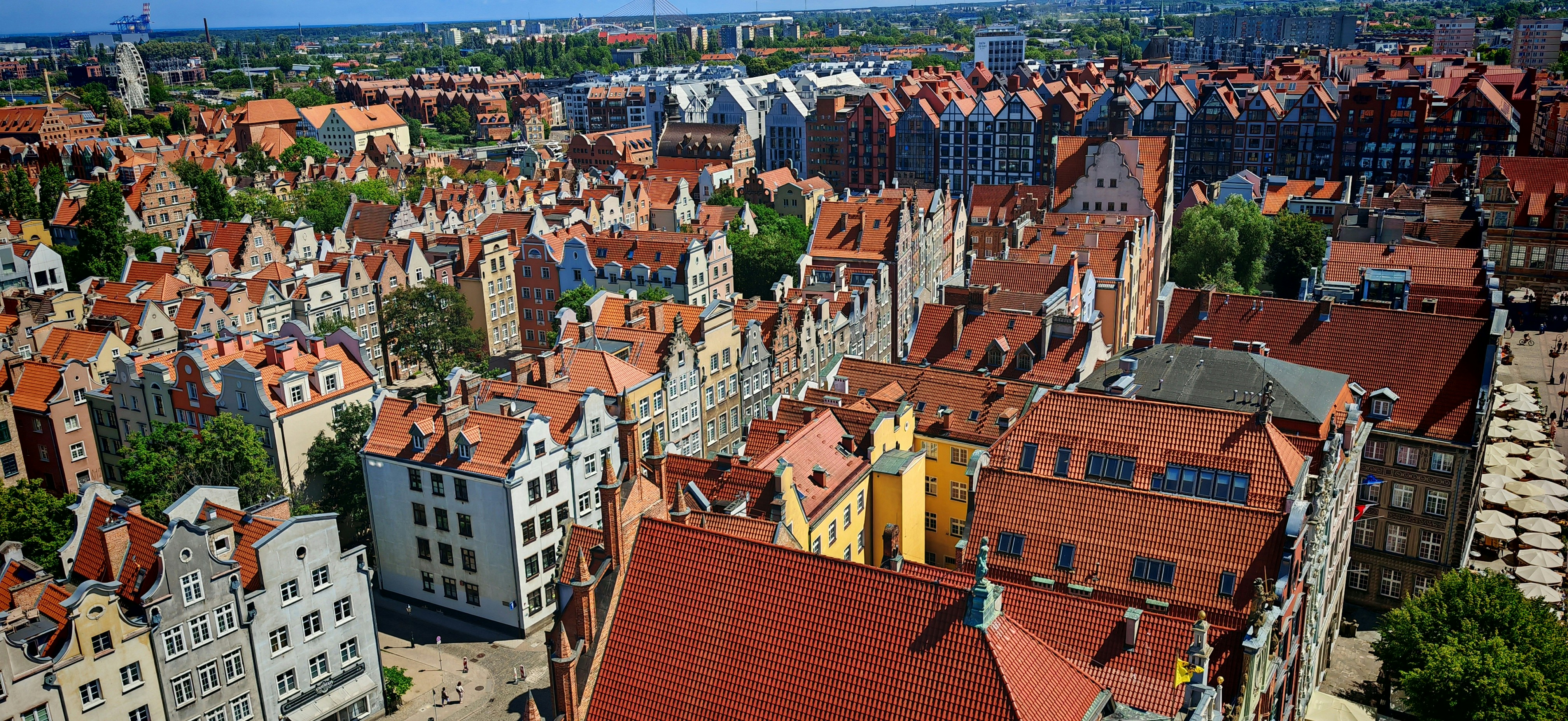 Aerial Cascade of Historic Alleys and Terracotta Roofs