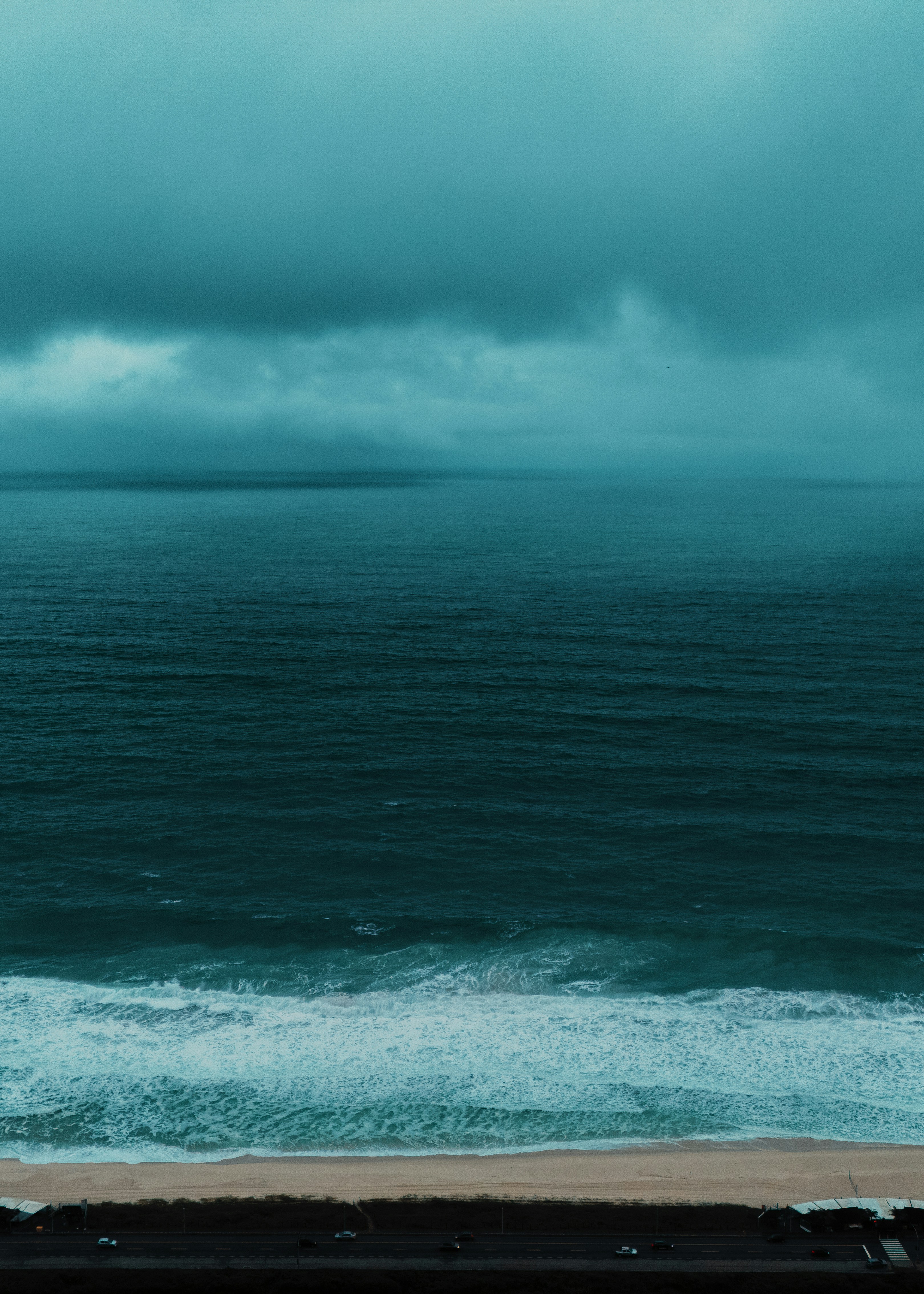 Dark ocean waters under a stormy sky.