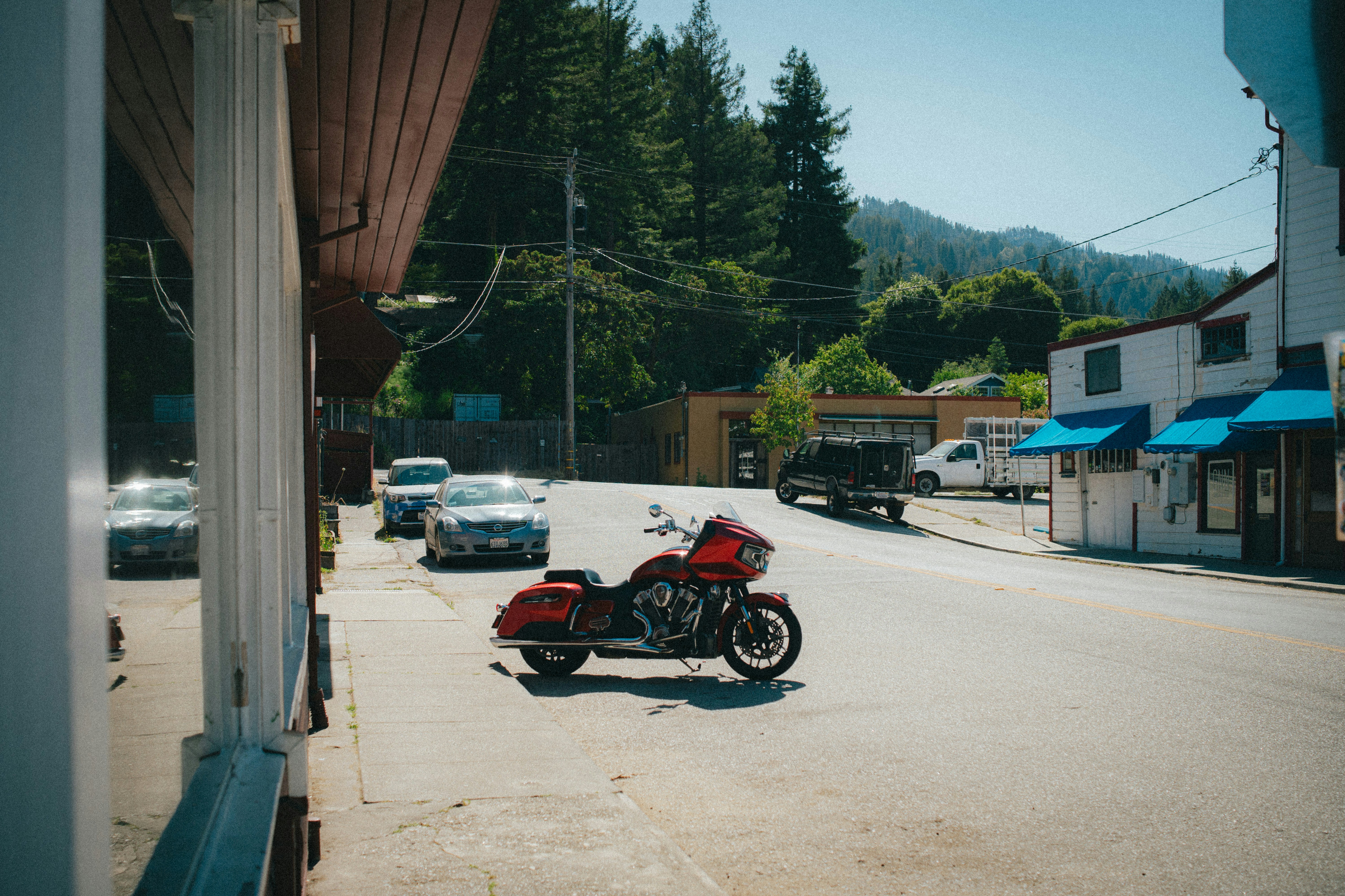 Cruising Through Time: A Vintage Ride in a Modern Landscape