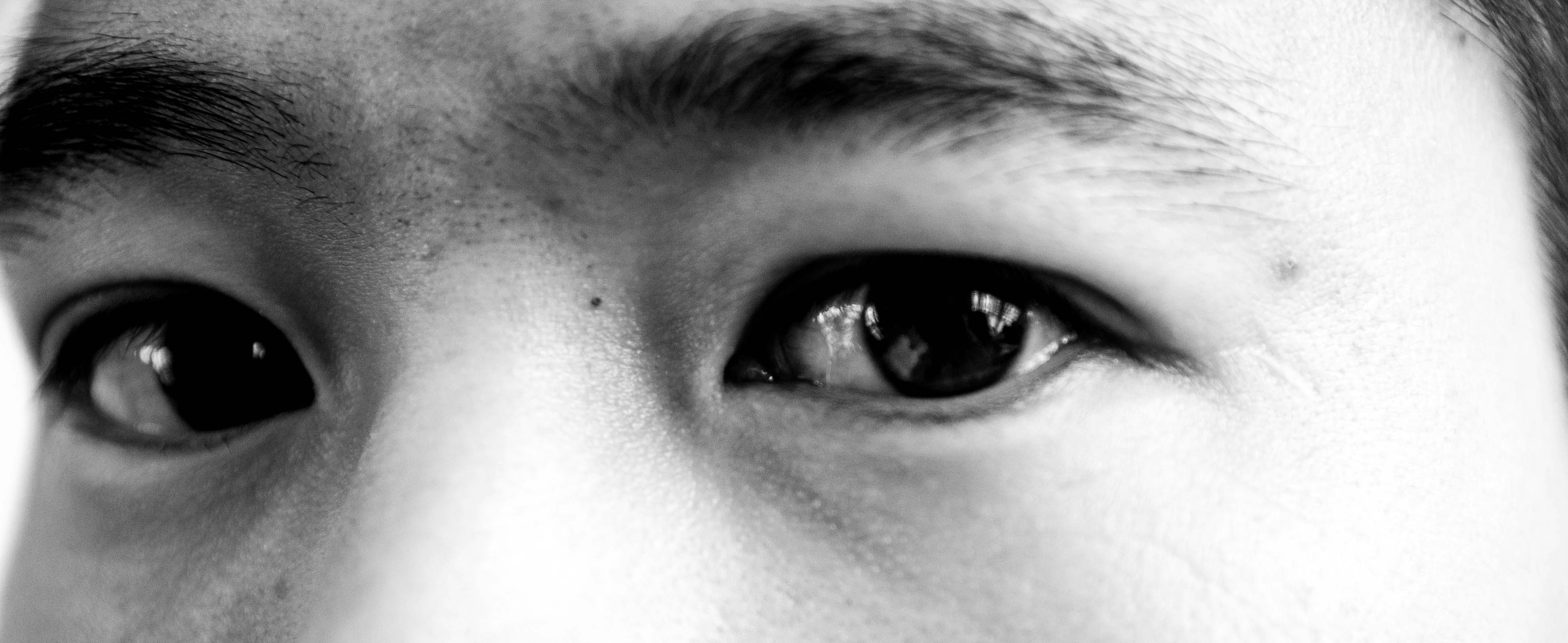 Eyes of a person staring at the camera.