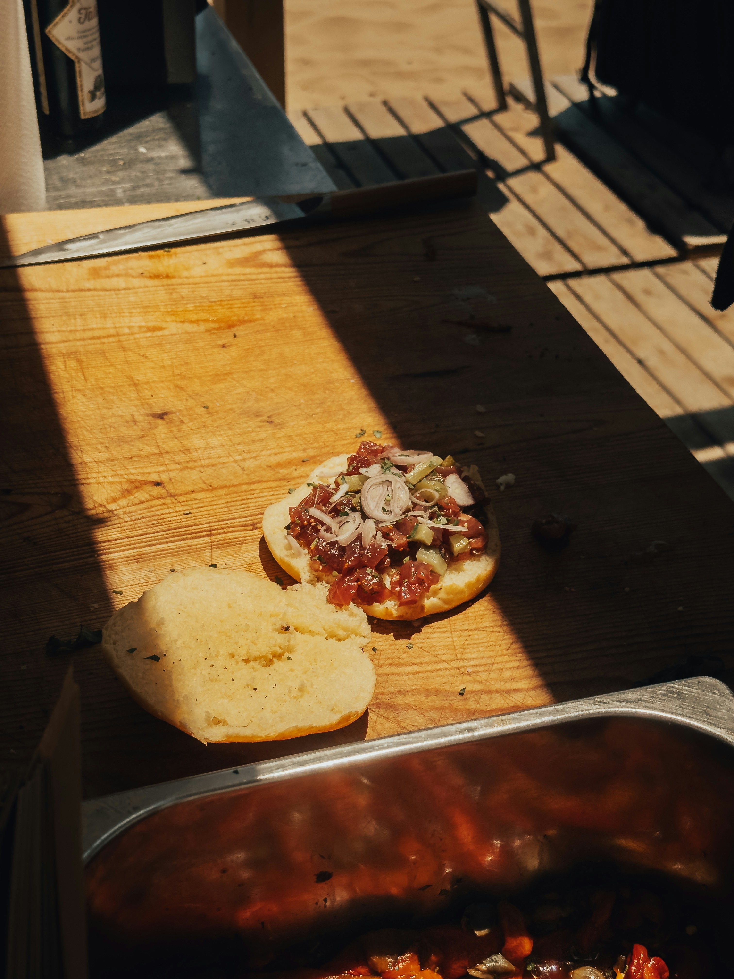 Crafting Culinary Delights: A Sandwich in Progress
