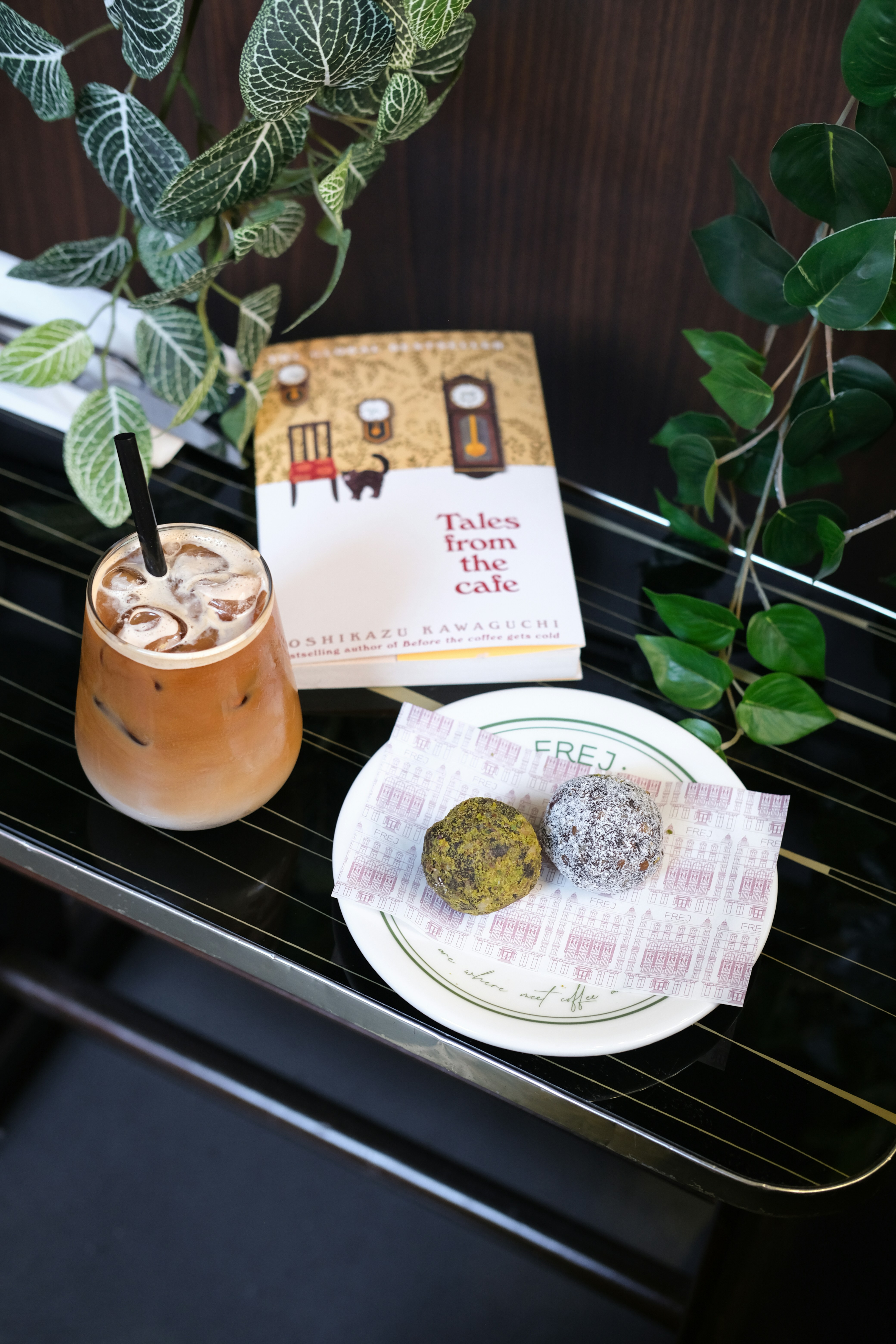 Trayside Tales: Coffee, Cookies, and a Book in Soft Café Light