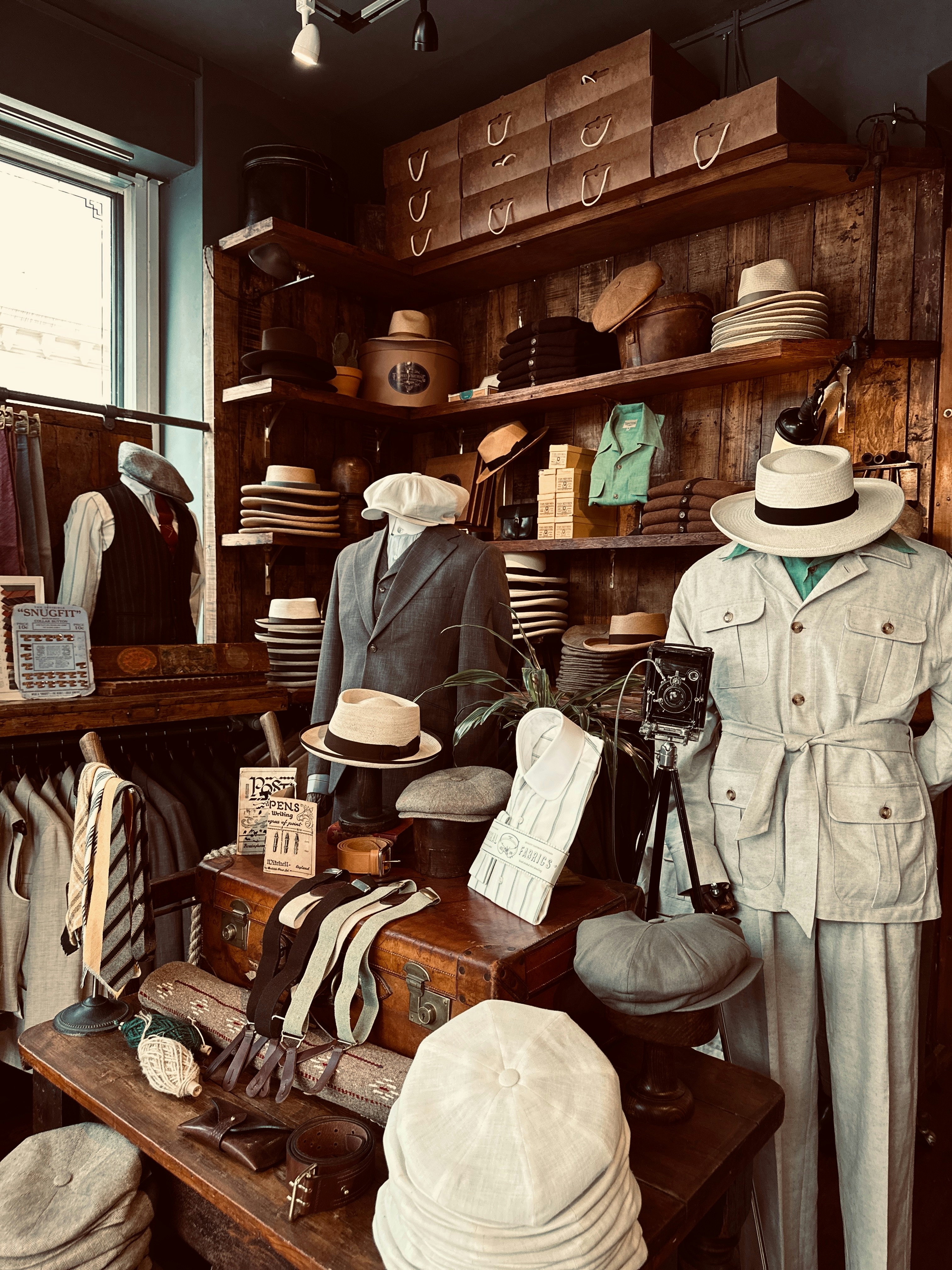 Hats, Layers, and Light in a Vintage Boutique