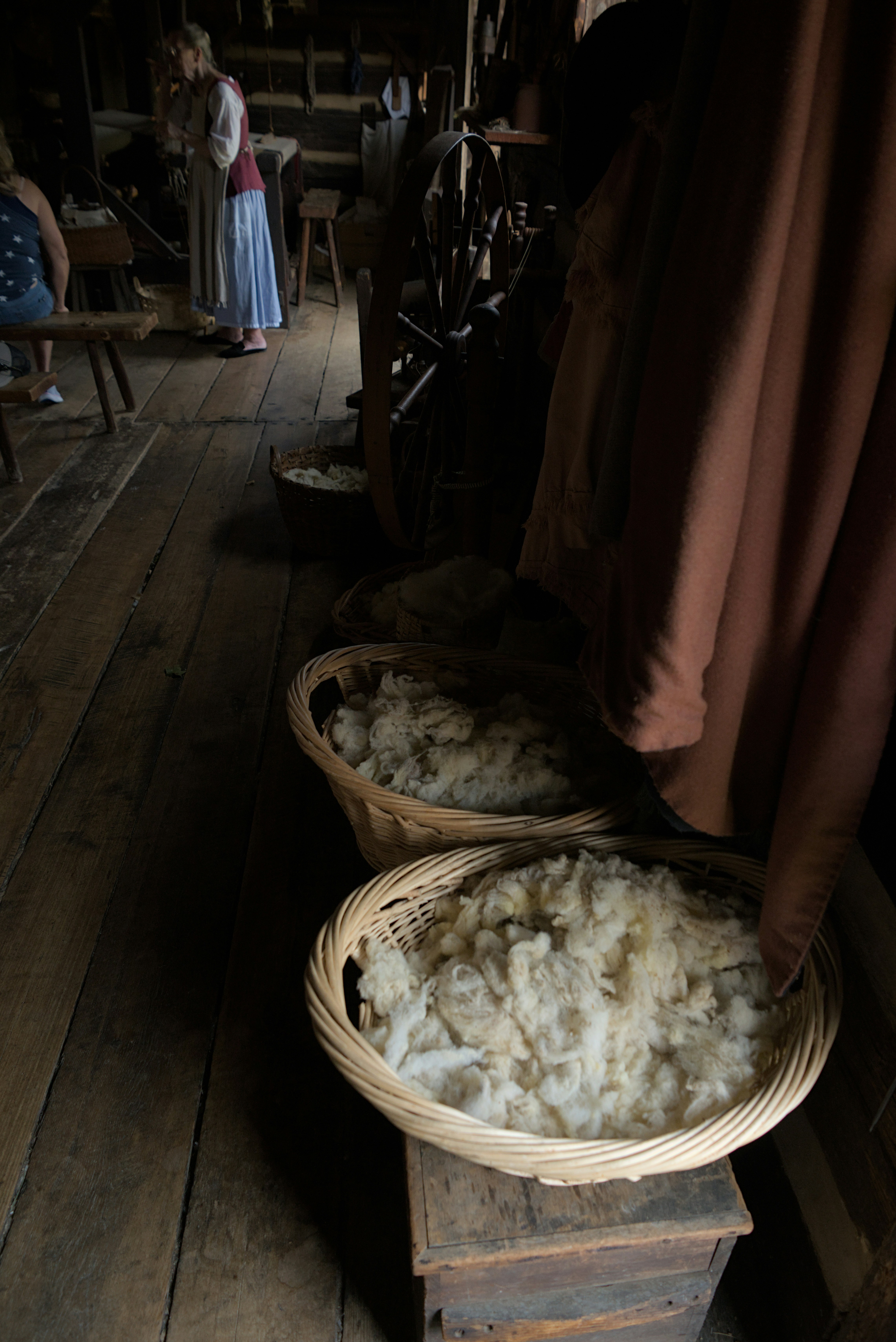 Looming Spools and Shaded Quiet in a Rustic Weaving Room
