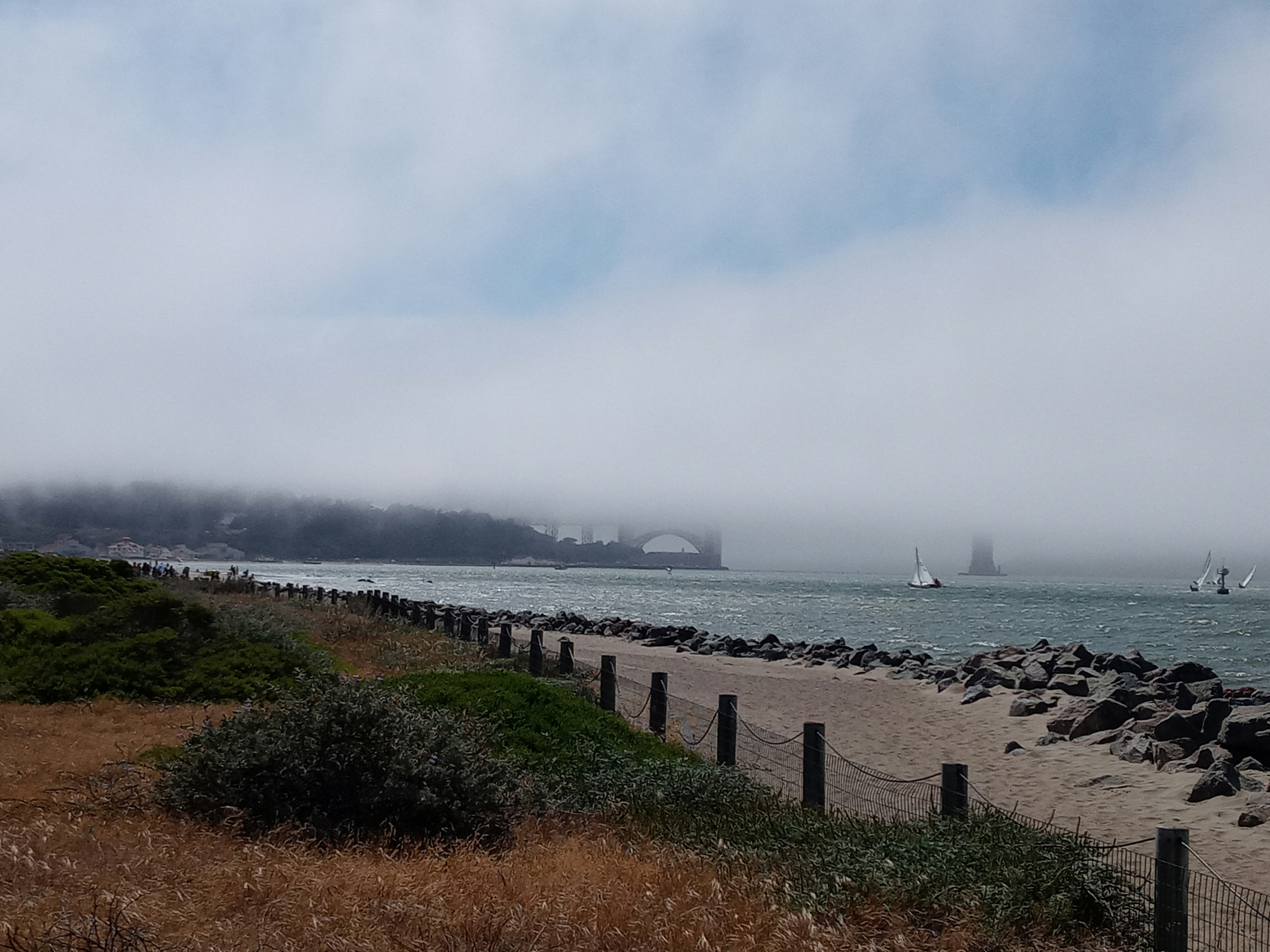 Golden Gate Bridge hidden in the fog